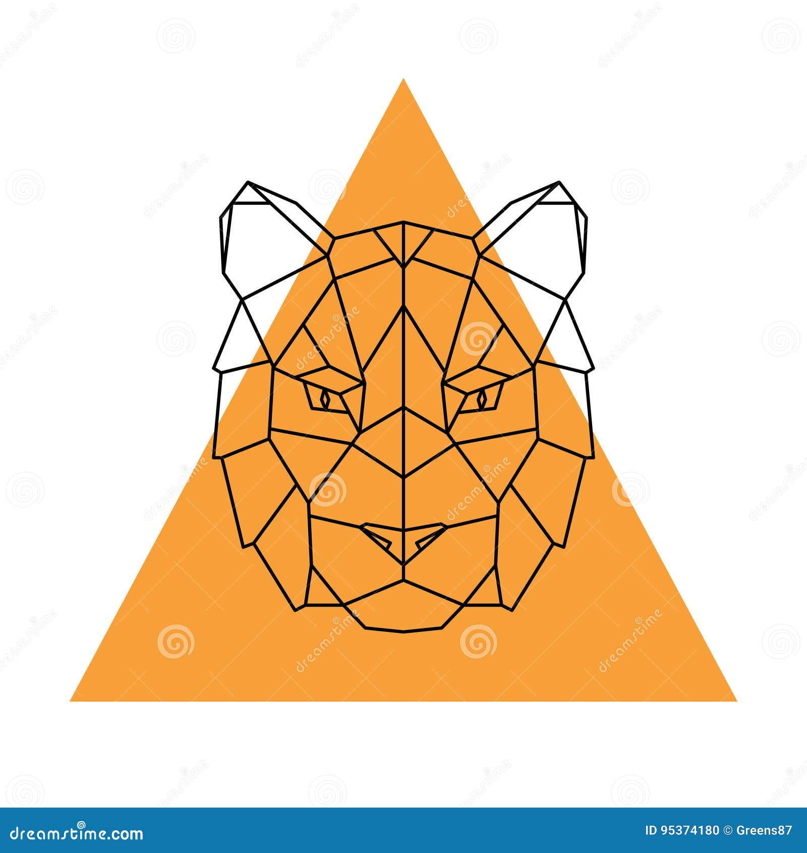 Geometric Head Tiger. Wild Animal Stock Vector - Illustration of design ...