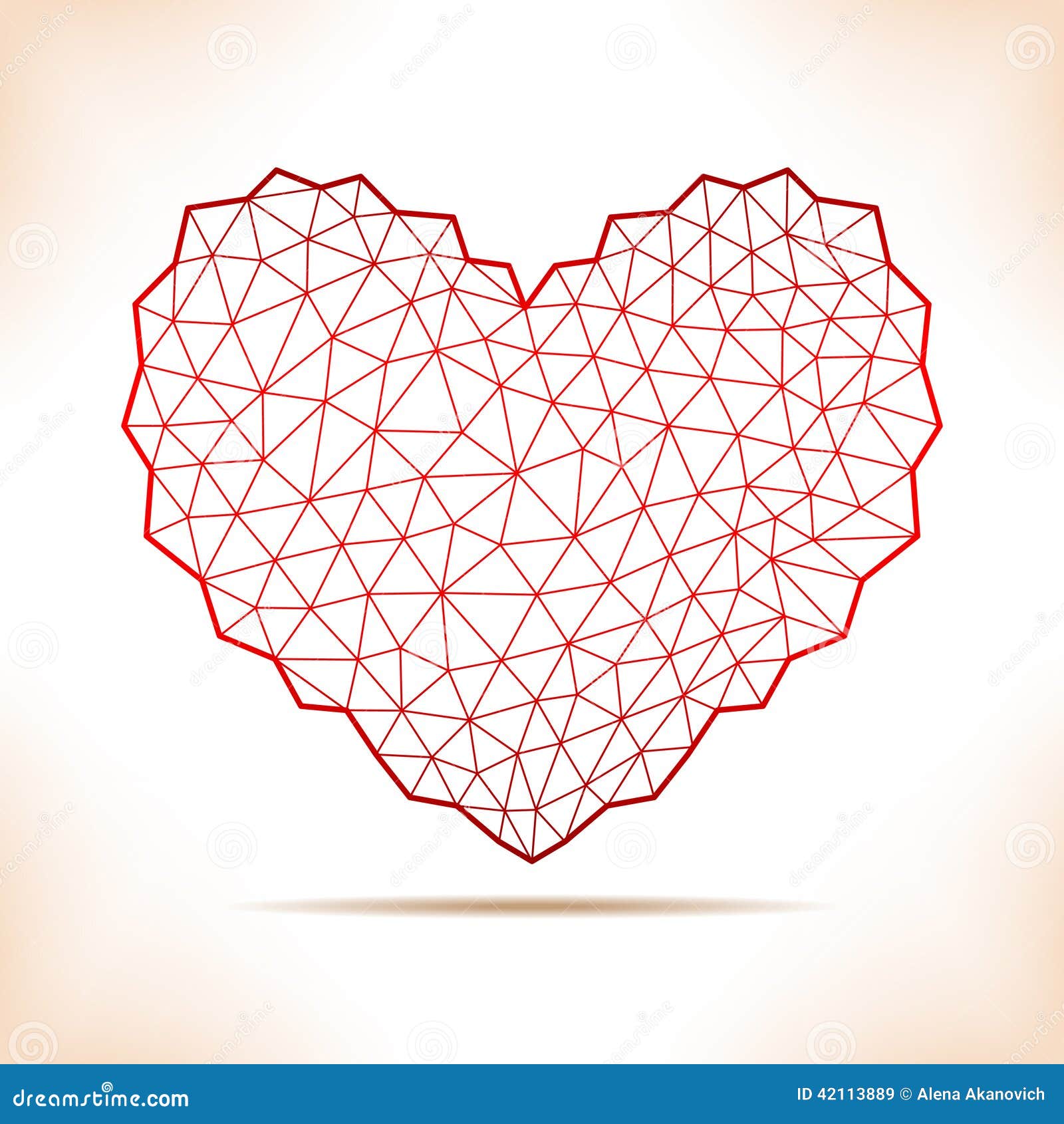 Geometric heart. stock vector. Illustration of love, carcass - 42113889