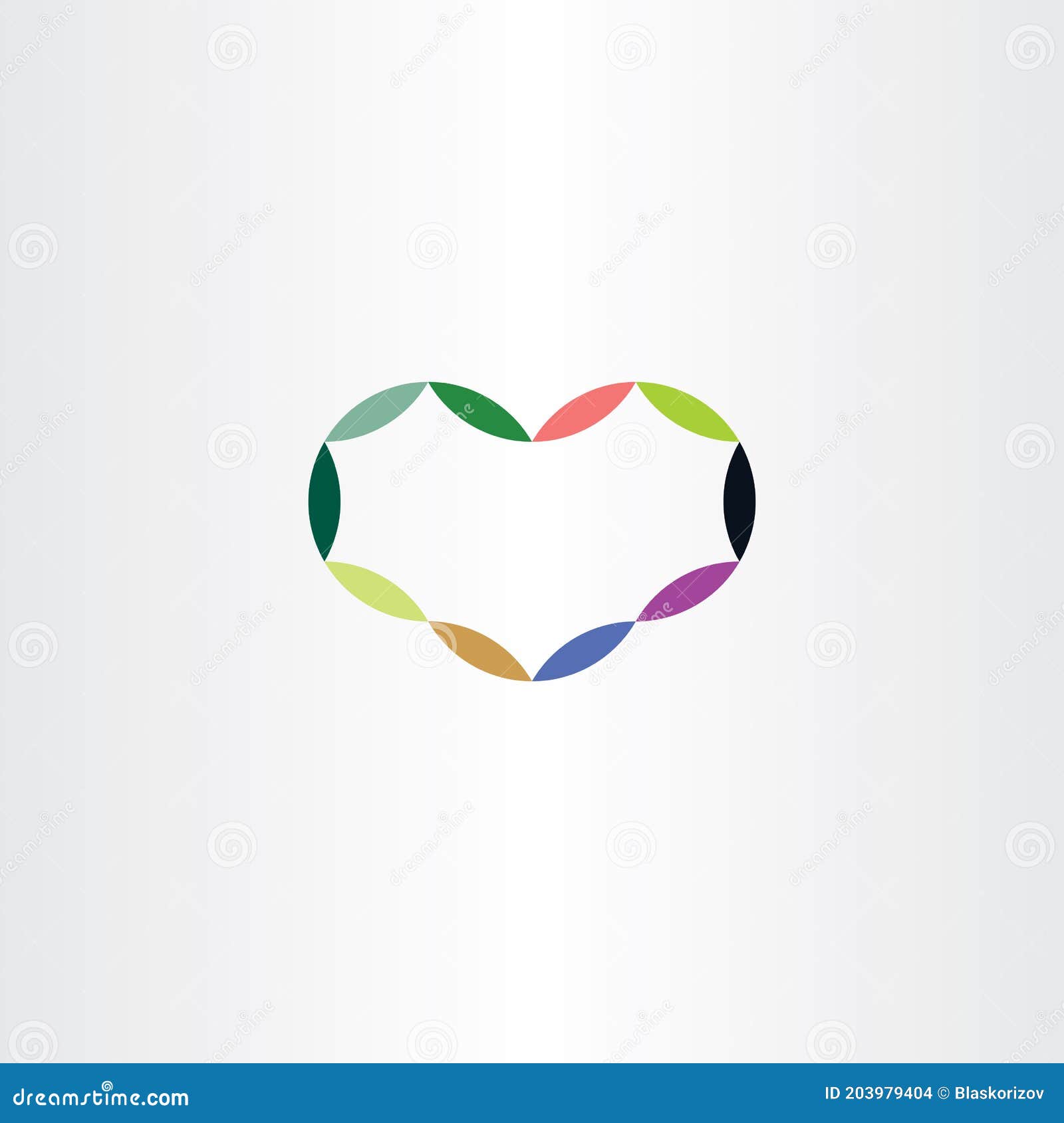 Geometric Heart Colorful Symbol Vector Logo Sign Element Stock Vector ...