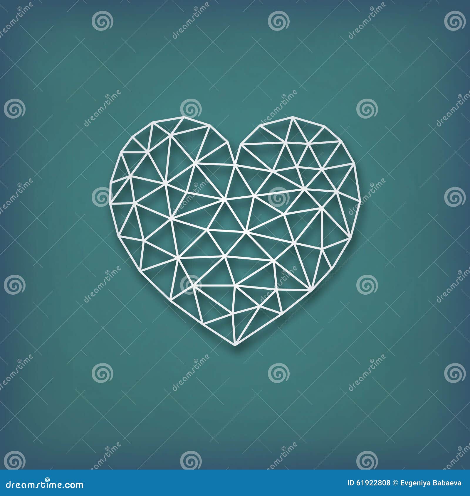 Geometric Heart Made of Triangles. Stock Vector - Illustration of ...
