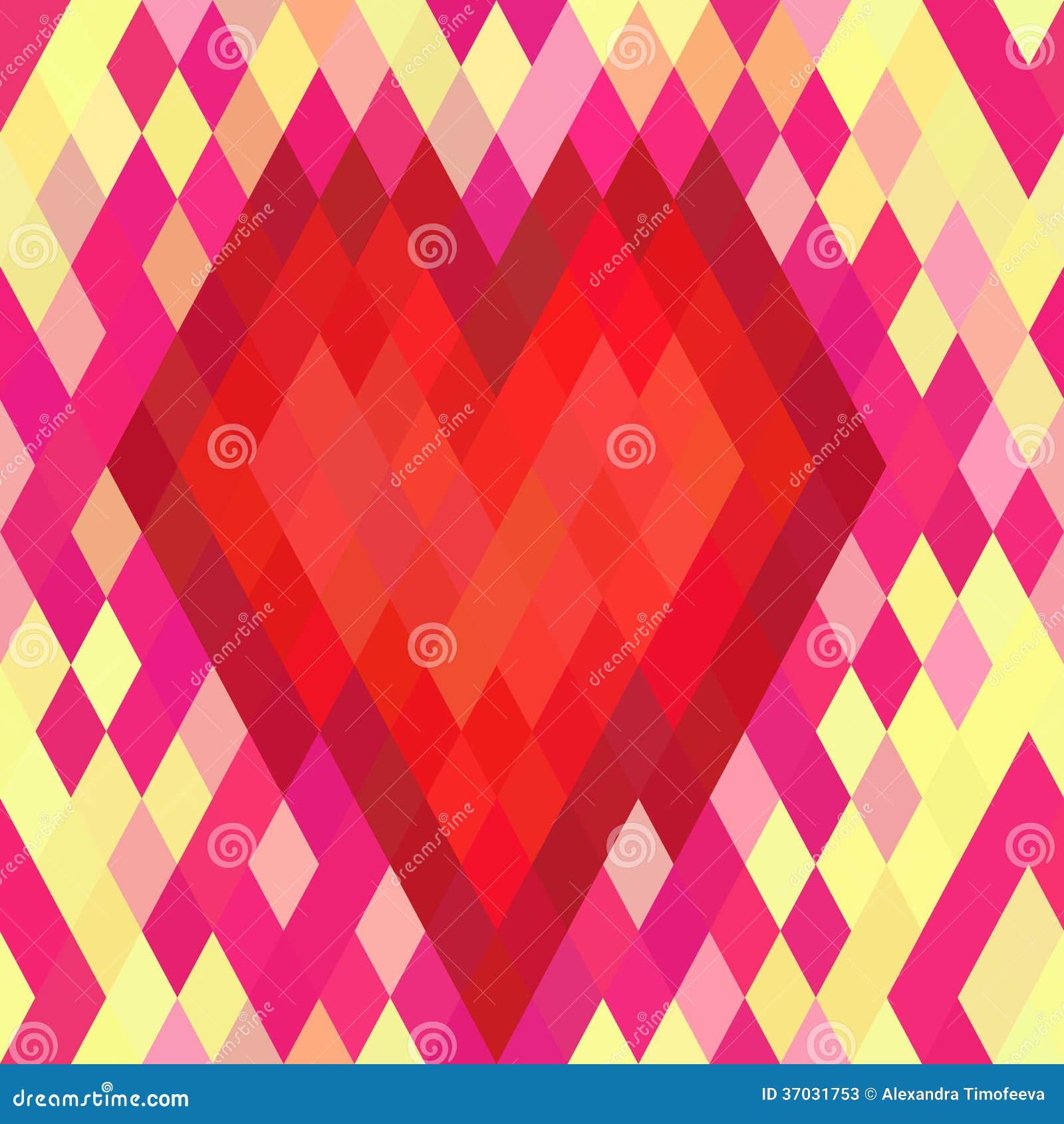 Geometric Heart Seamless Pattern Stock Vector - Illustration of concept ...