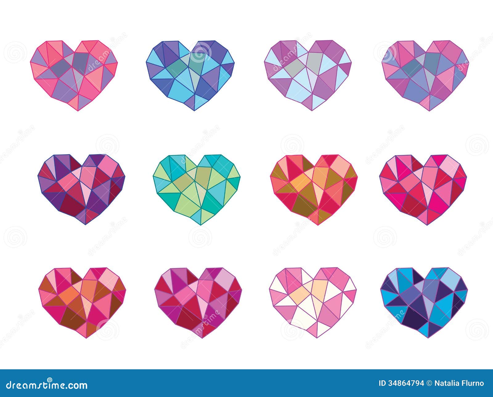 Geometric heart stock vector. Illustration of childish - 34864794