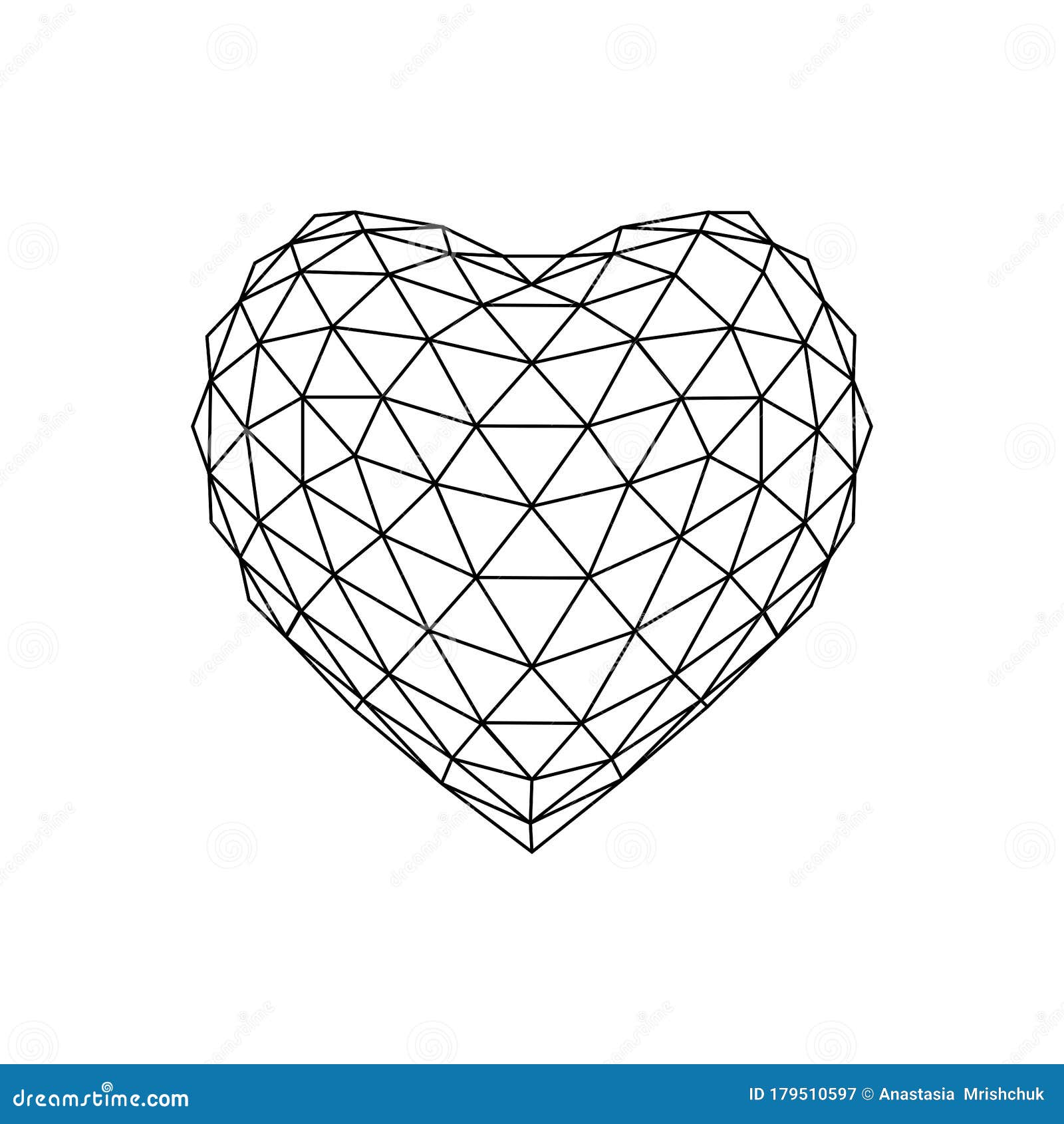 Geometric Heart Shape Logo Isolated on White Background Love Concept ...