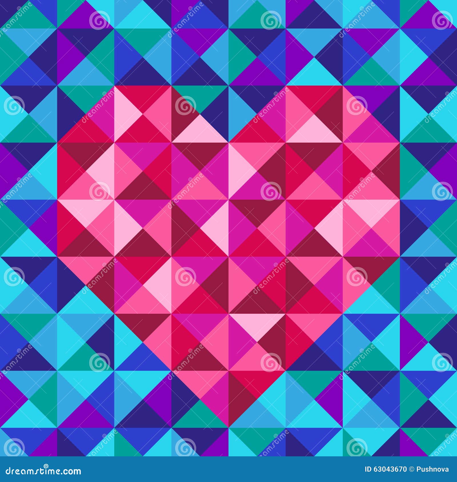 Geometric heart stock vector. Illustration of happy, concept - 63043670