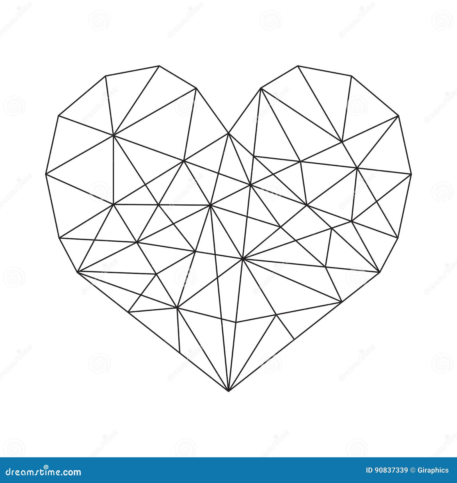 Geometric Heart stock vector. Illustration of design - 90837339