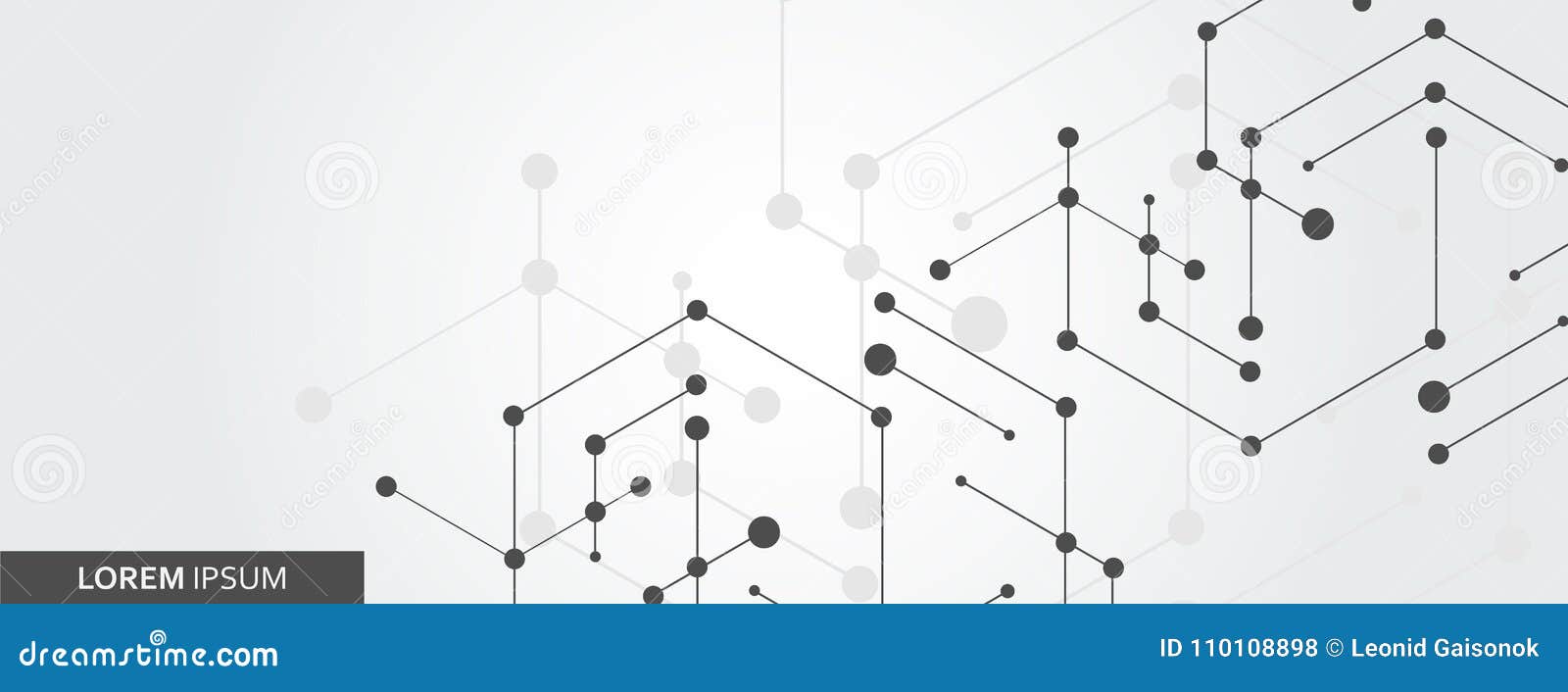 Geometric Hexagon Connect with Connected Line and Dots. Simple ...