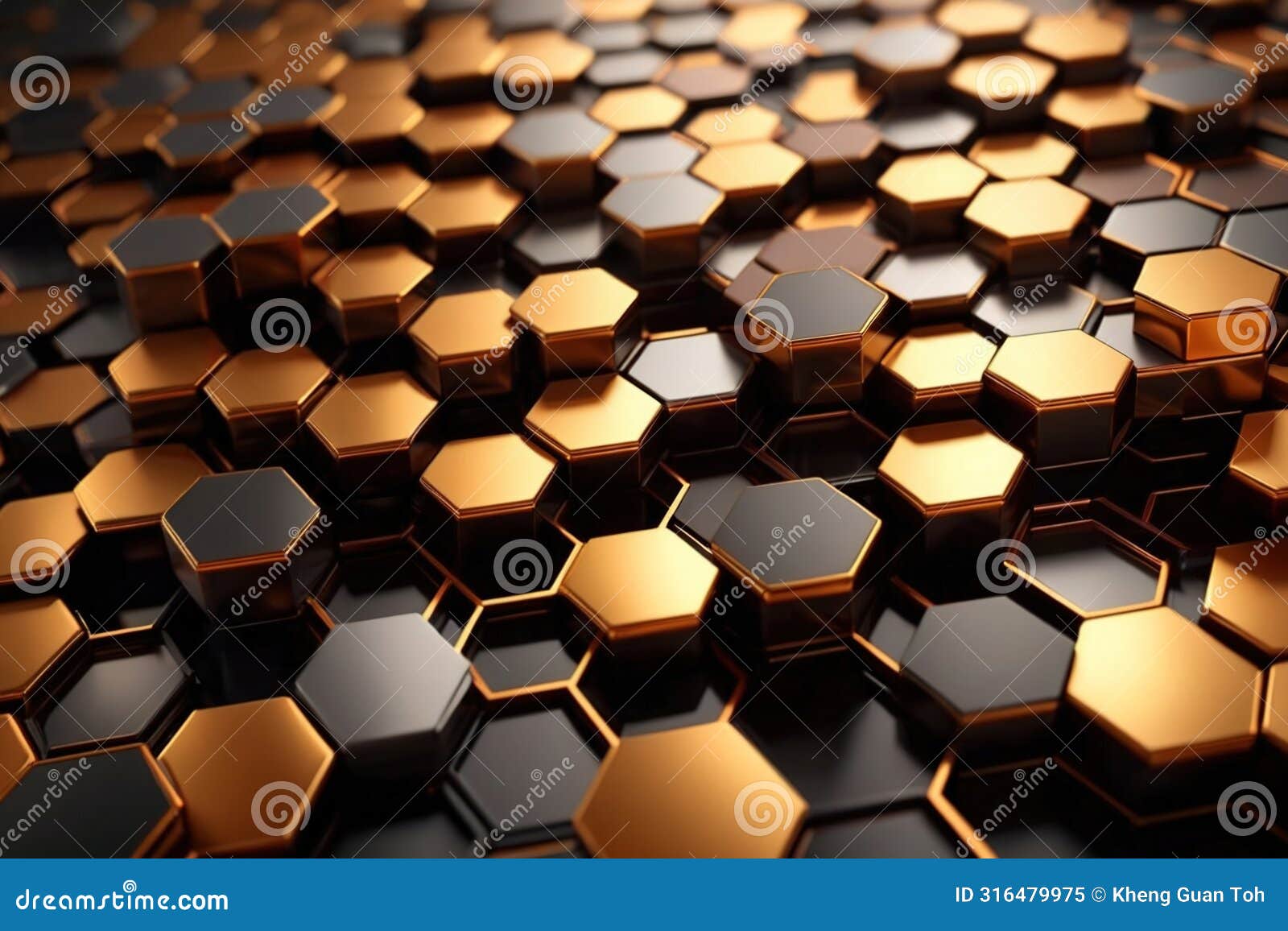 Geometric Hexagon 3d Pattern of Metal Chrome, Abstract Texture ...