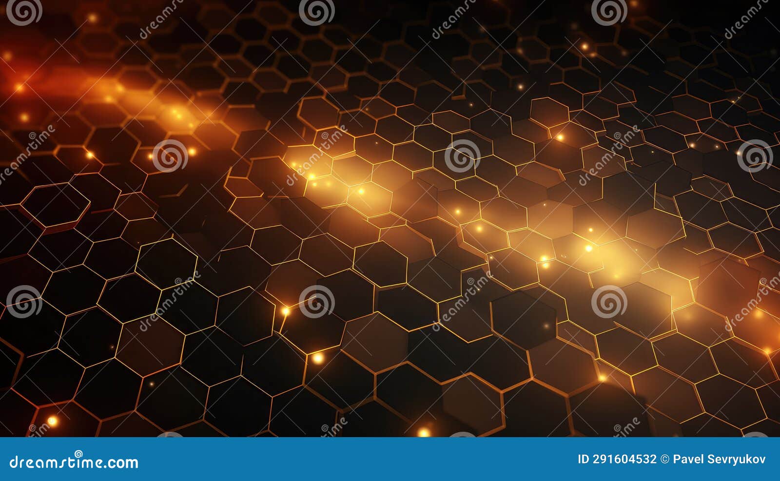 Geometric Hexagon Grid Network Stock Illustration - Illustration of ...