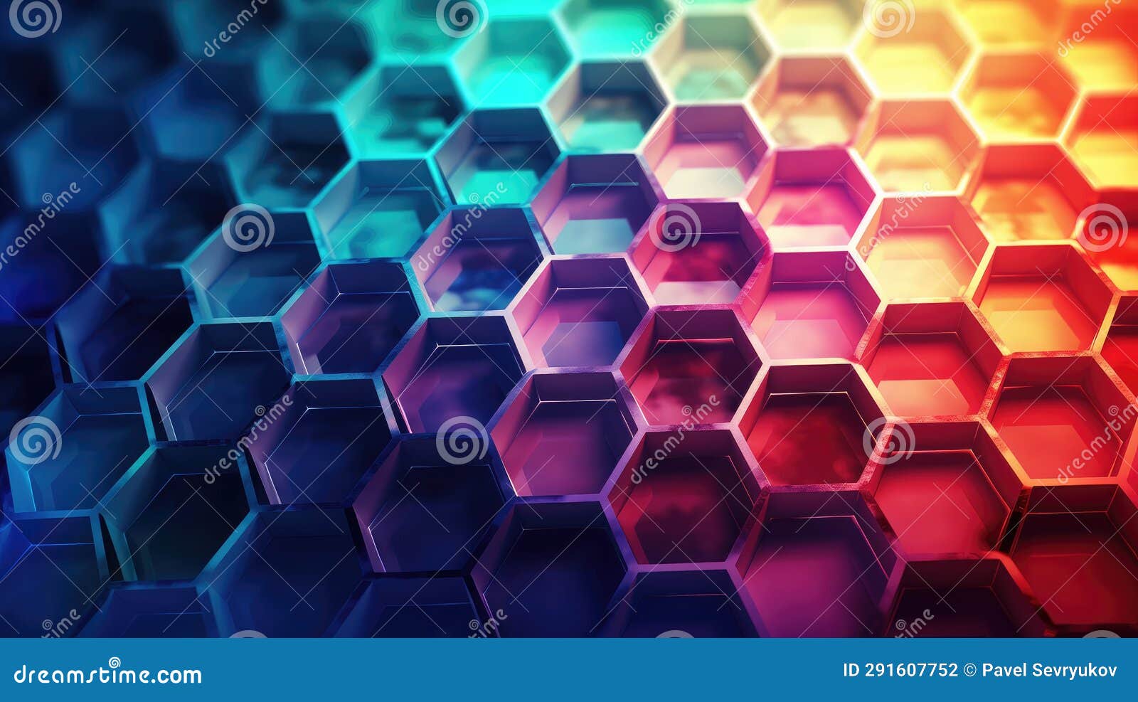 Geometric Hexagon Grid Network Stock Illustration - Illustration of ...