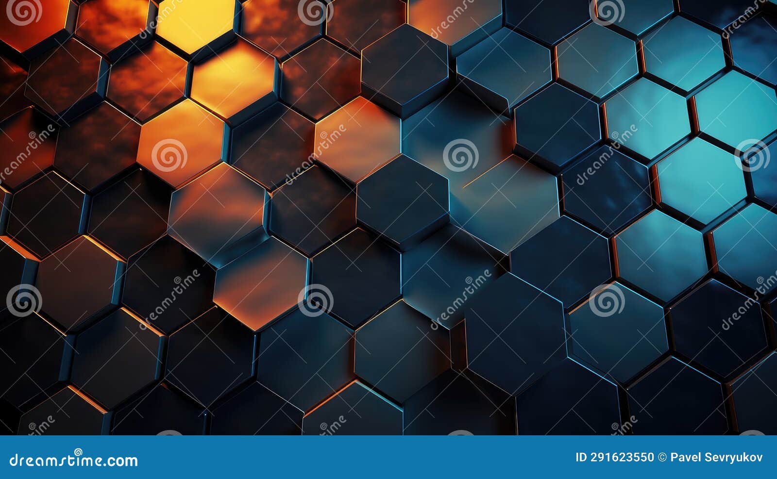 Geometric Hexagon Grid Network Stock Illustration - Illustration of ...