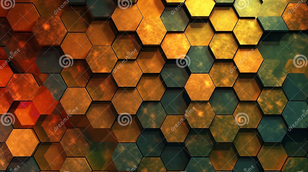 Geometric Hexagon Honeycomb Pattern Stock Illustration - Illustration ...