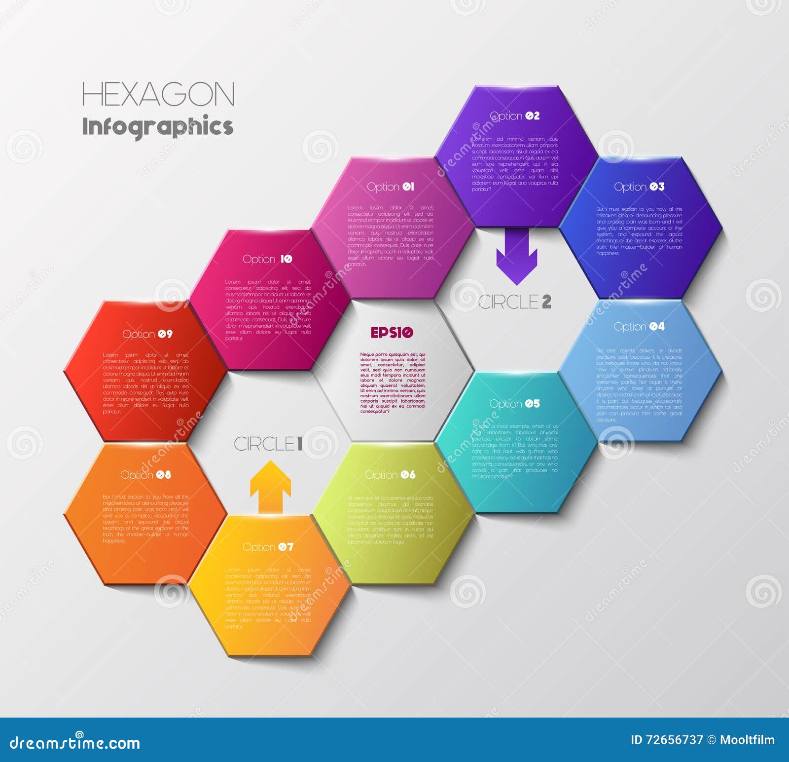 Geometric Hexagon Infographic Concept Stock Vector - Illustration of ...