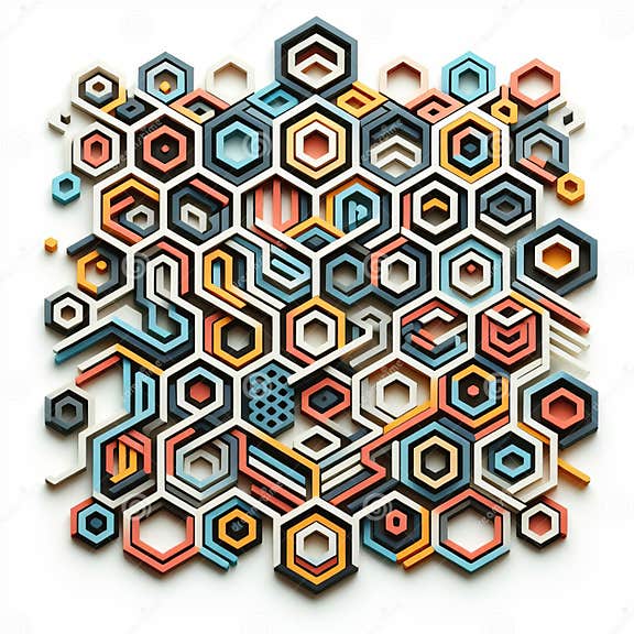 Geometric Hexagon Pattern a Pattern of Interlocking Hexagonsin Stock ...