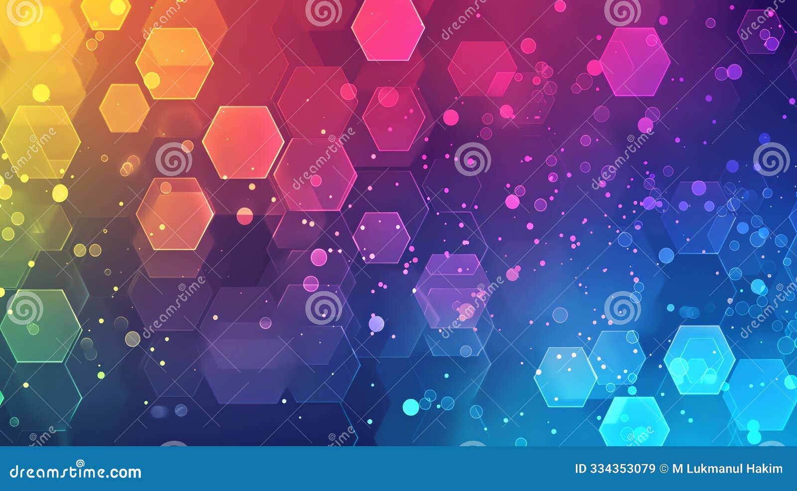Geometric Hexagon Pattern Vector Illustration with Blue Glow, Perfect ...