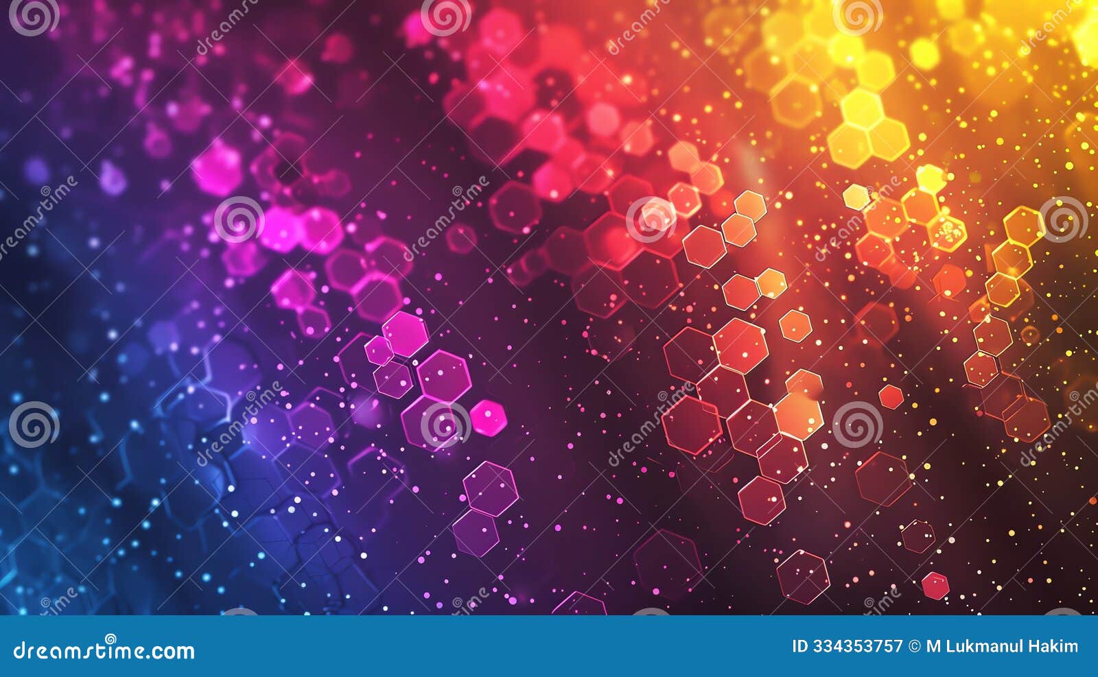 Geometric Hexagon Pattern Vector Illustration with Blue Glow, Perfect ...