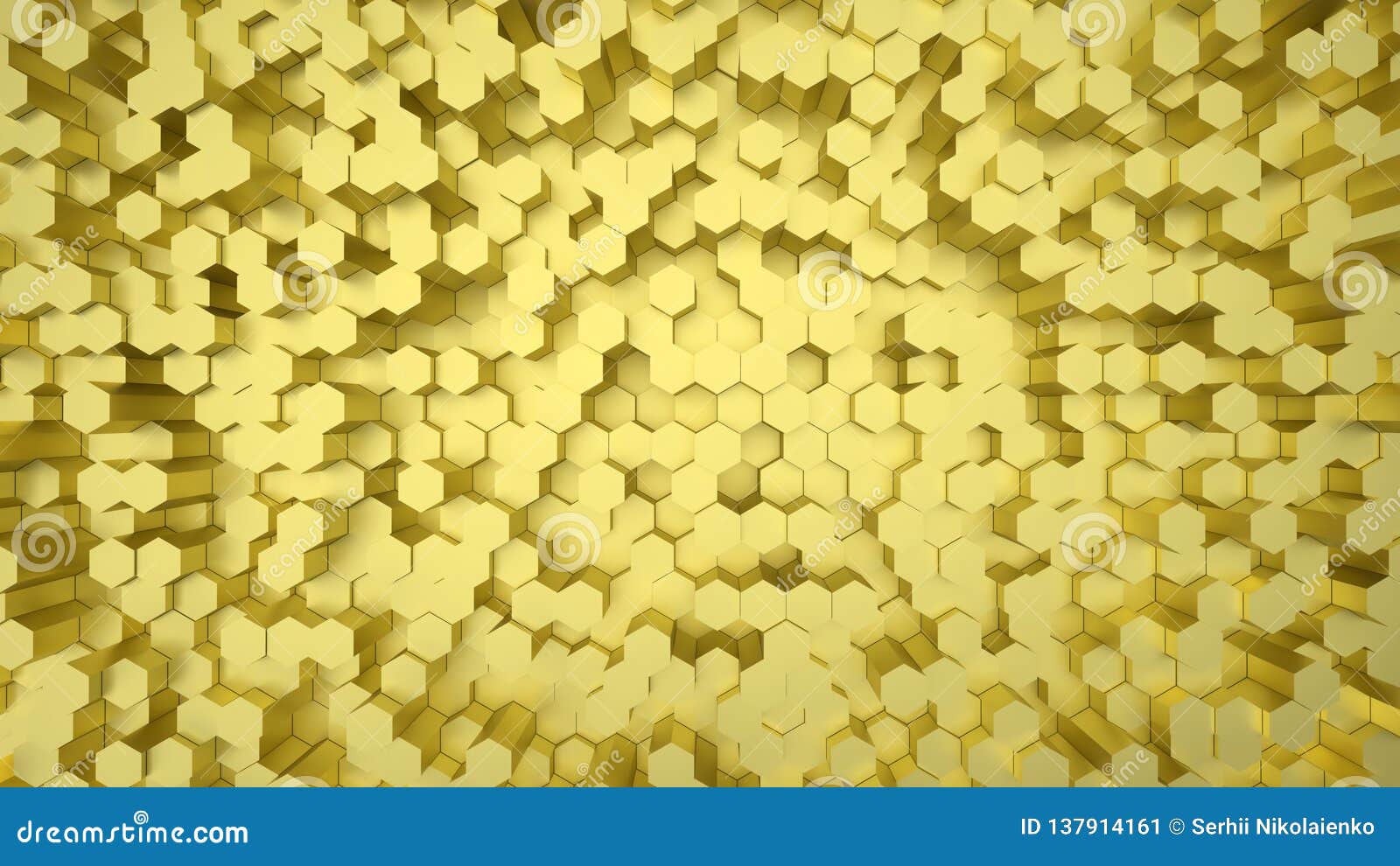 Geometric Hexagonal Abstract Gold Background Stock Illustration ...