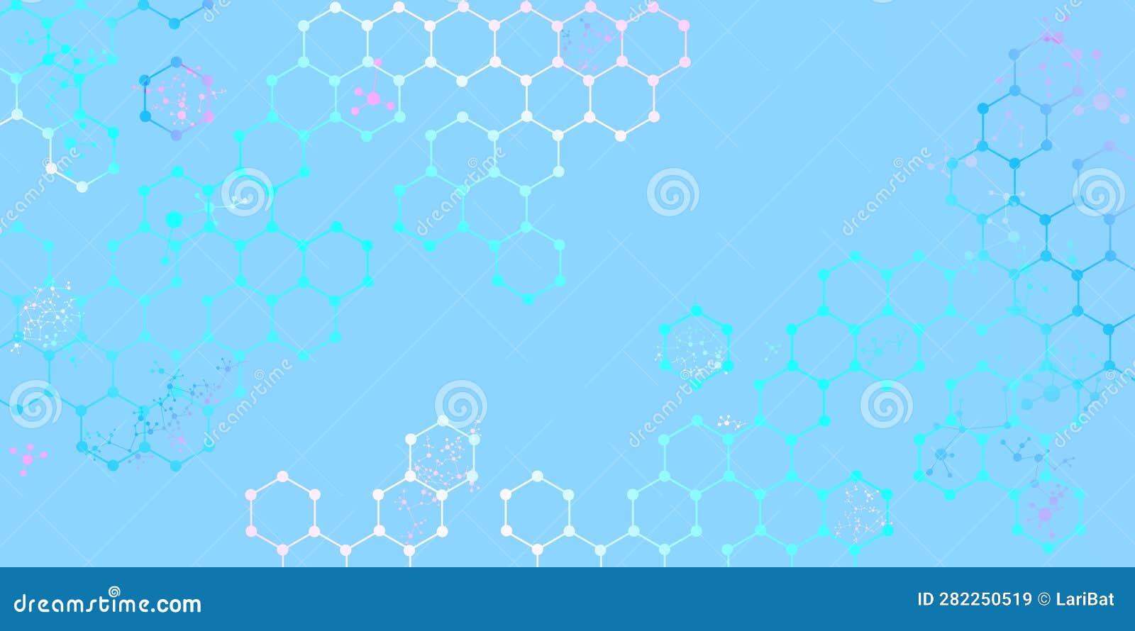 Abstract Hexagonal Background with Molecular Structure for Design on ...