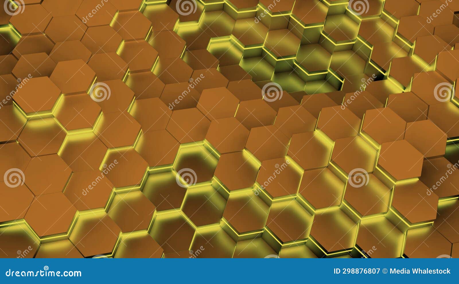 Geometric Hexagonal Block Wall Moving Background Design Waving