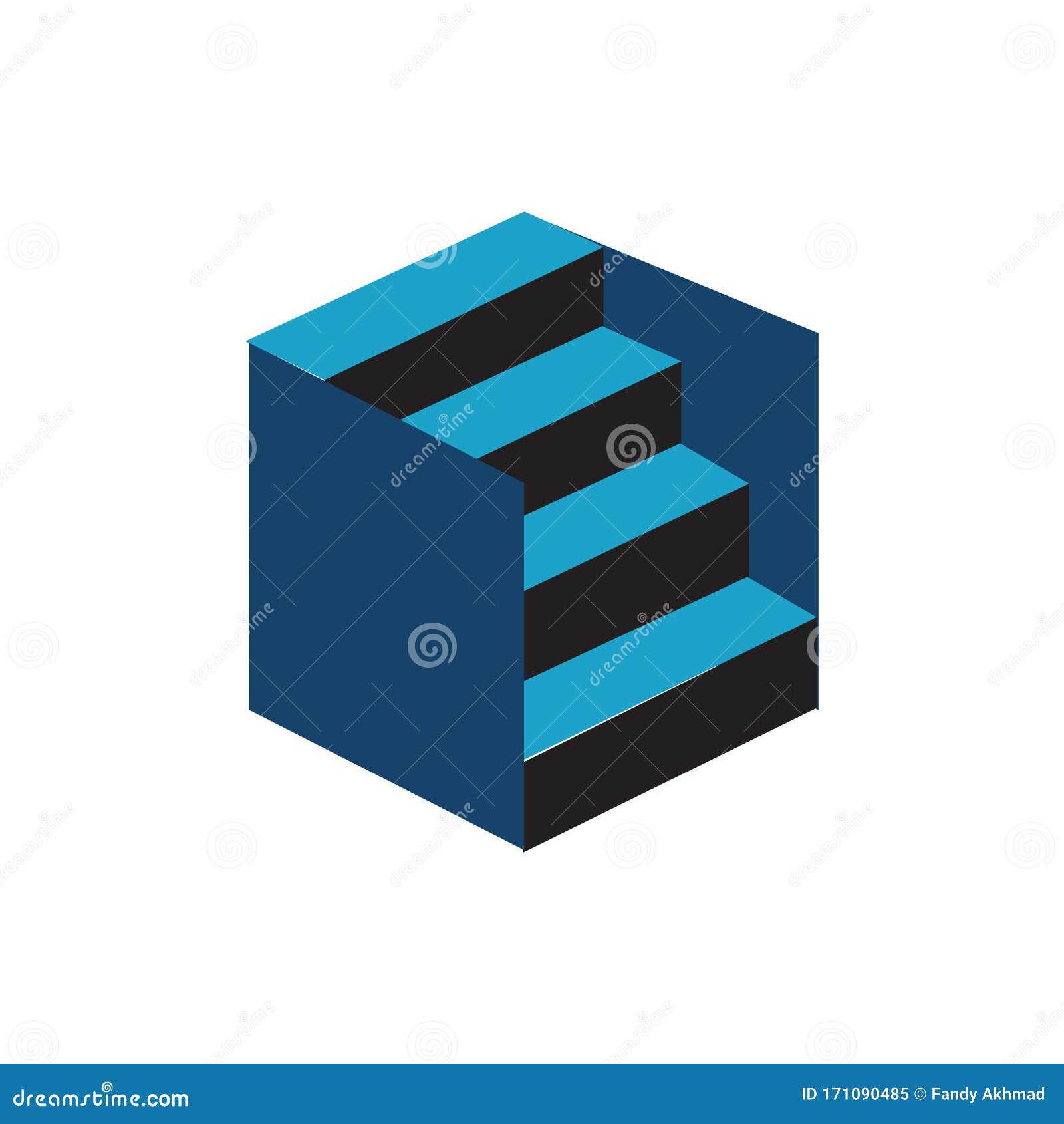 Geometric Hexagonal Stairs Logo Design Element Vector Illustrations ...