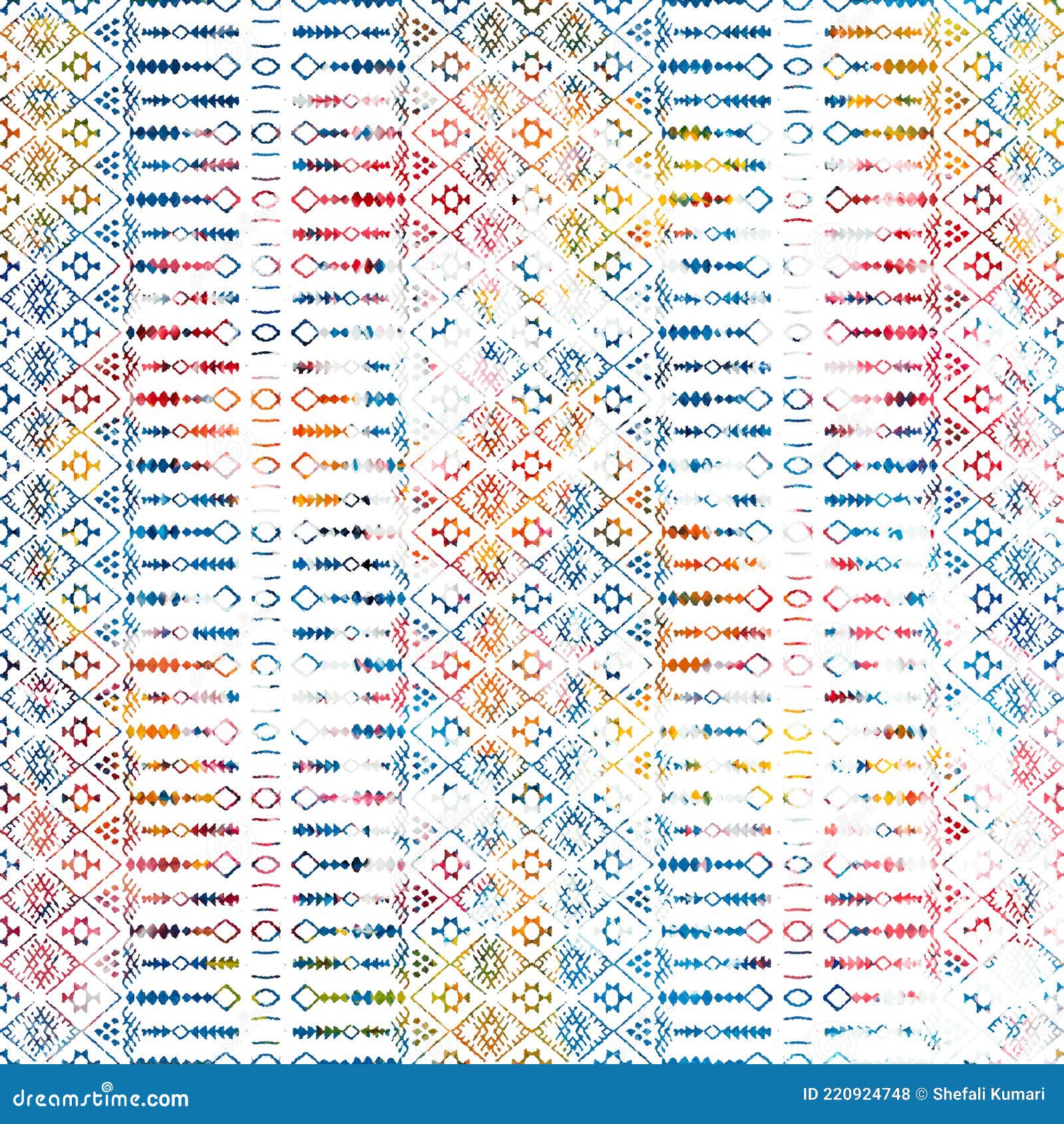 Geometric High Definition Repeat Boho Pattern Isolated on White Canvas ...