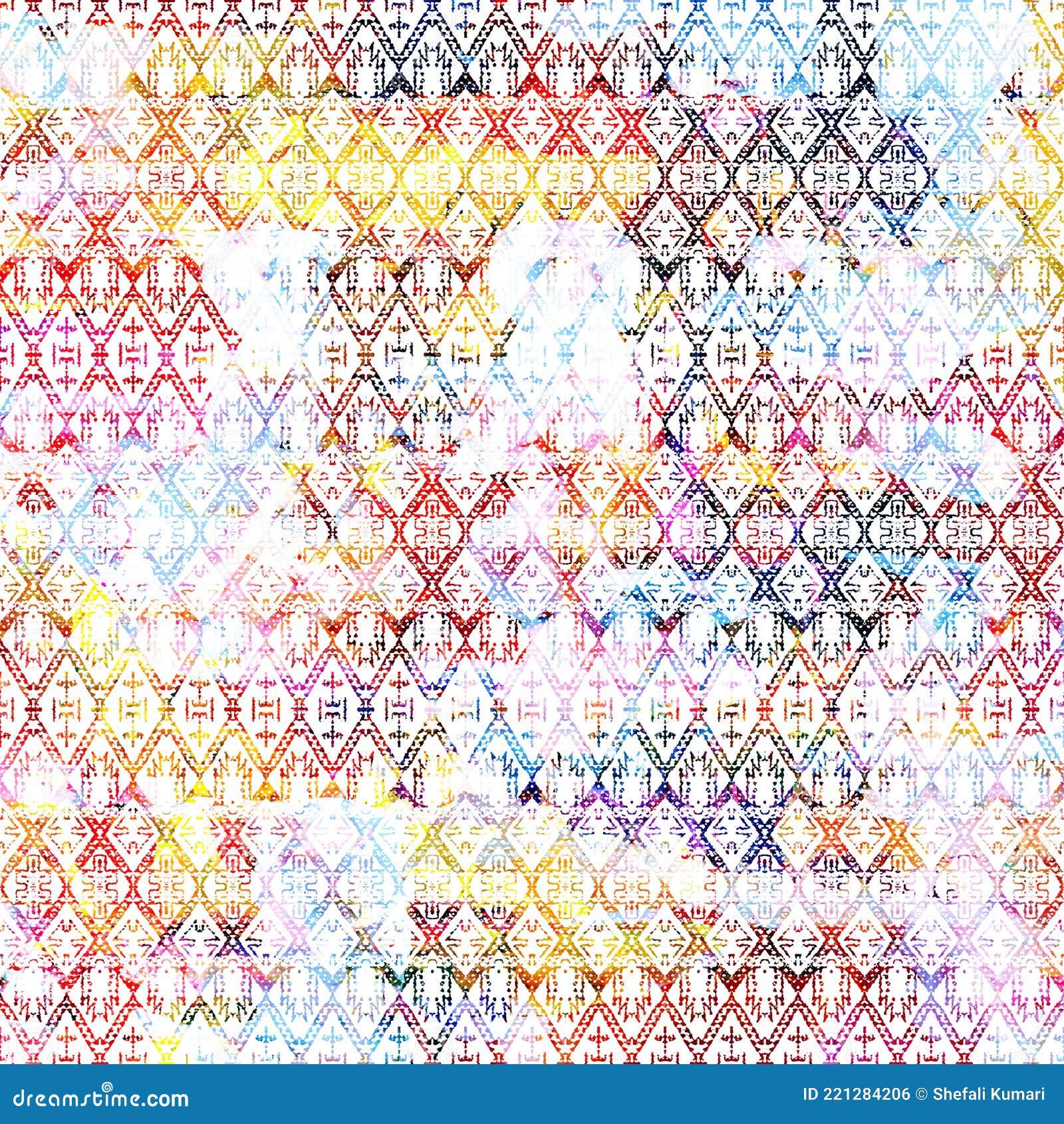 Geometric High Definition Repeat Boho Pattern Isolated on White Canvas ...