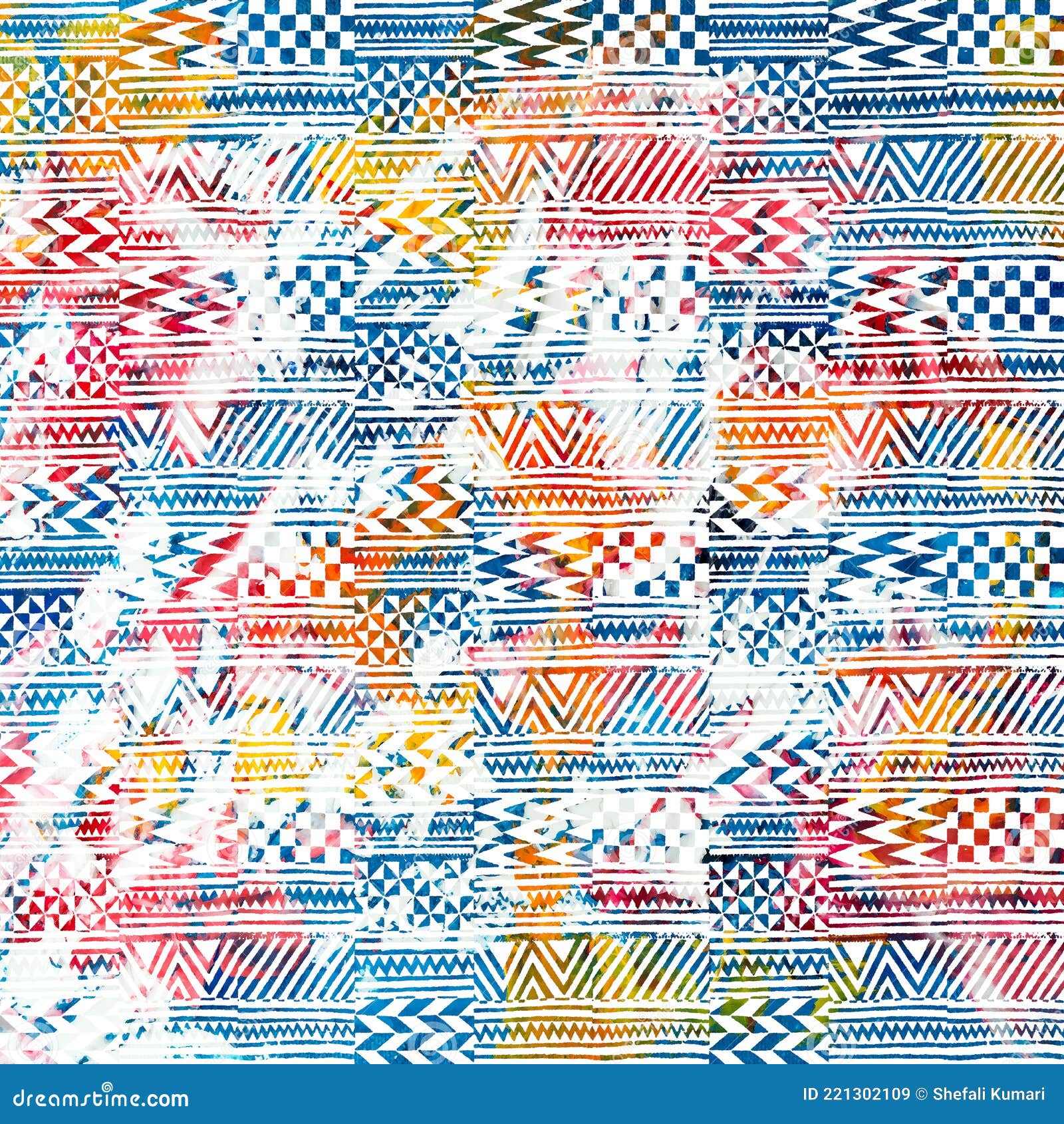 Geometric High Definition Repeat Boho Pattern Isolated on White Canvas ...