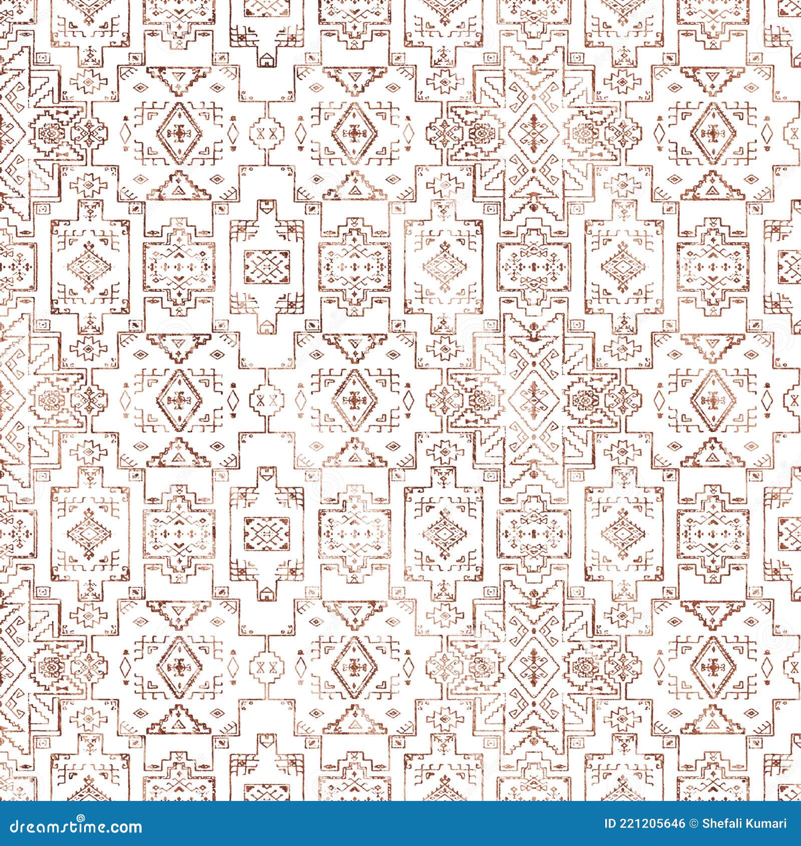 Geometric High Definition Repeat Boho Pattern Isolated on White Canvas ...