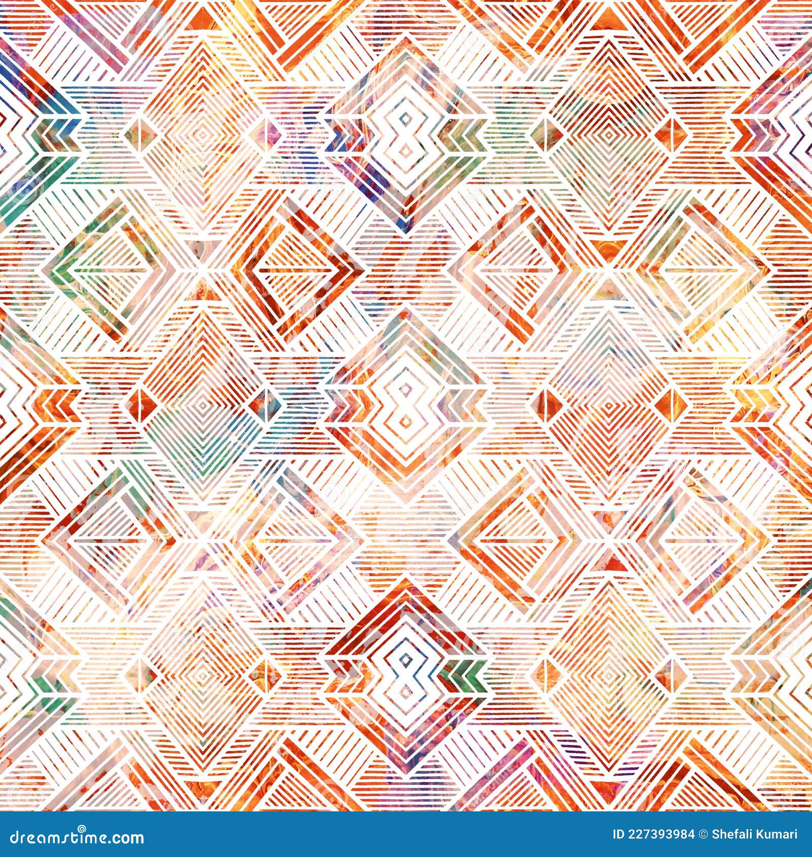 Geometric High Definition Repeat Boho Pattern Isolated on White Canvas ...