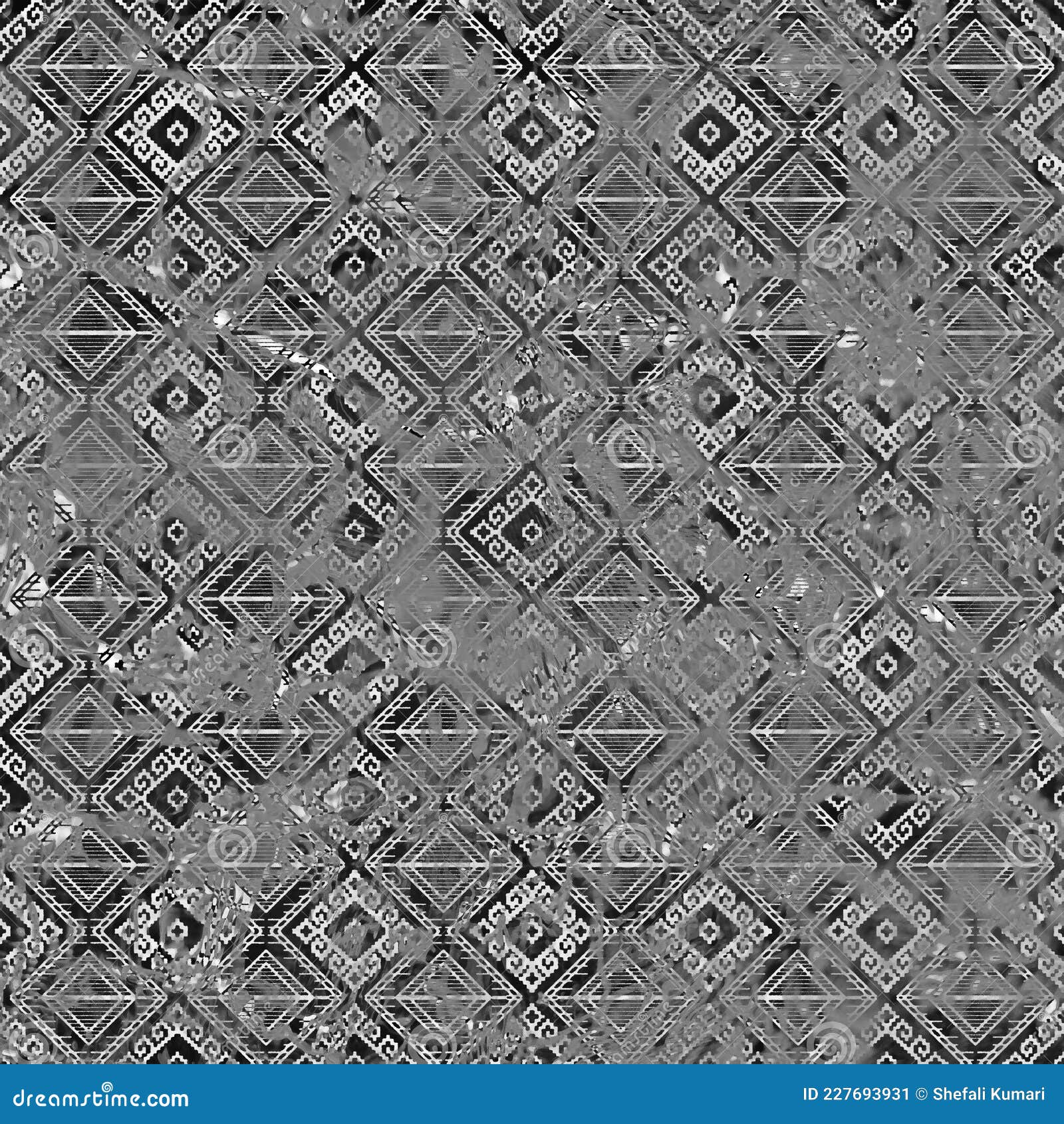 Geometric High Definition Repeat Boho Pattern Isolated on White Canvas ...