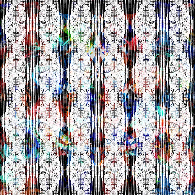 Geometric High Definition Repeat Boho Pattern Isolated on White Canvas ...