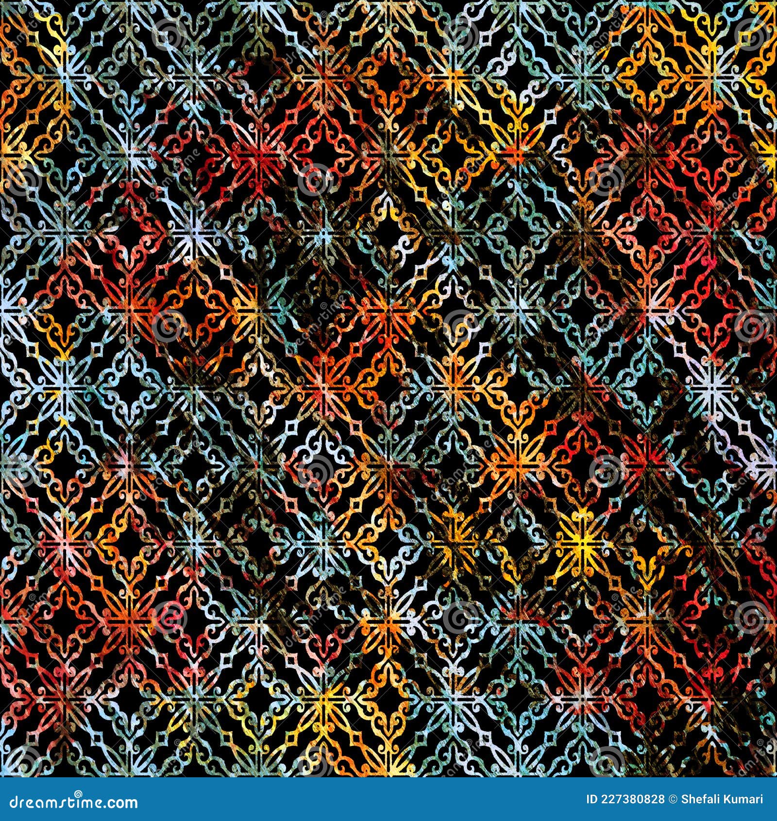 Geometric High Definition Repeat Boho Pattern Isolated on White Canvas ...