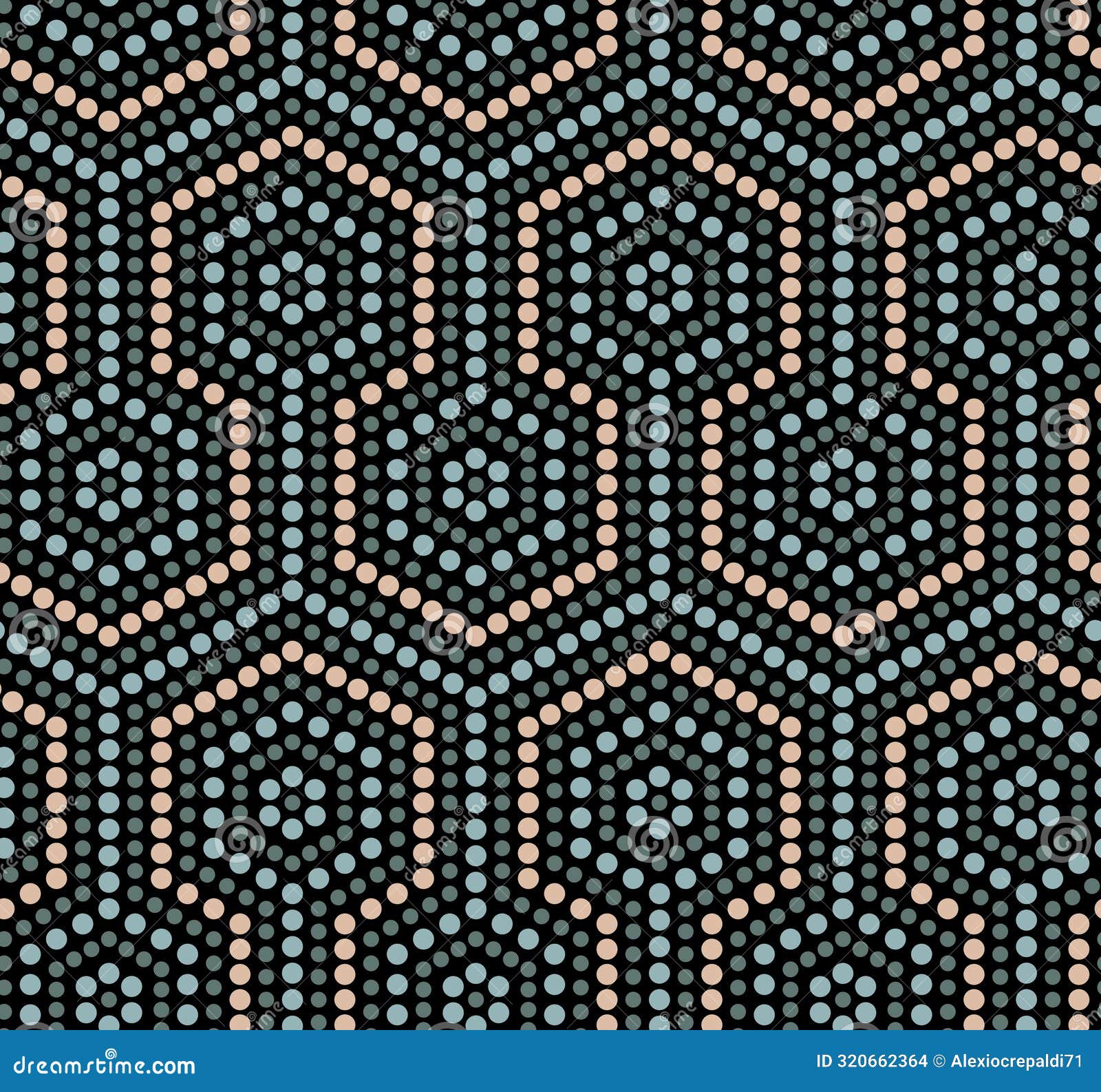 Geometric Honeycomb Grid with Concentric Dotted Hexagons. Stock Vector ...