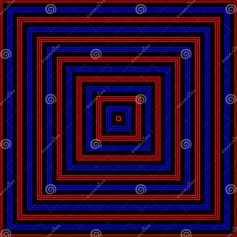 Red and Blue Square Lines Fabric Pattern on Black Background Vector ...