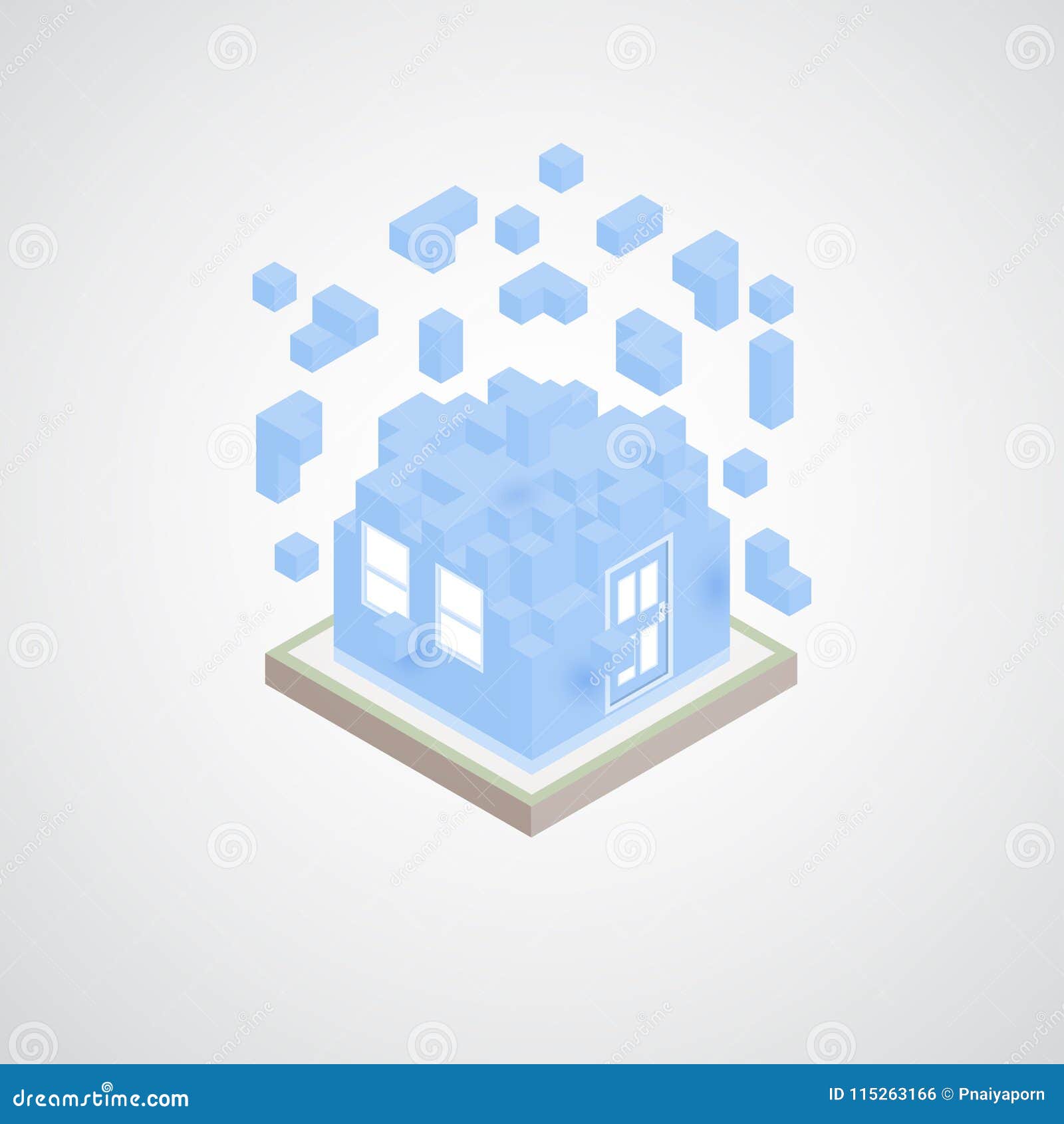 Geometric House, Cubes Puzzle. Stock Illustration - Illustration of ...