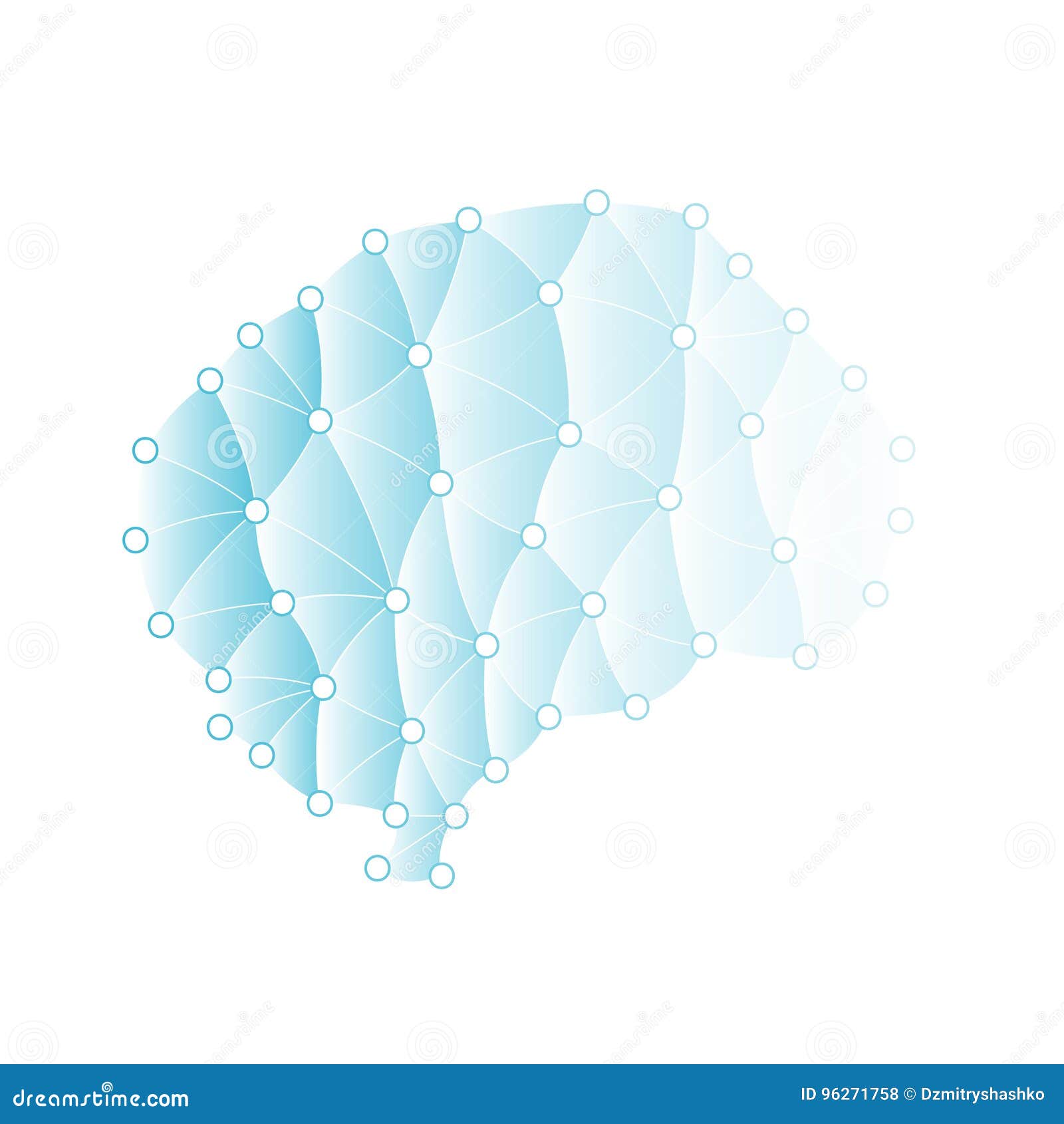 Geometric Human Brain in Triangles Stock Vector - Illustration of ...