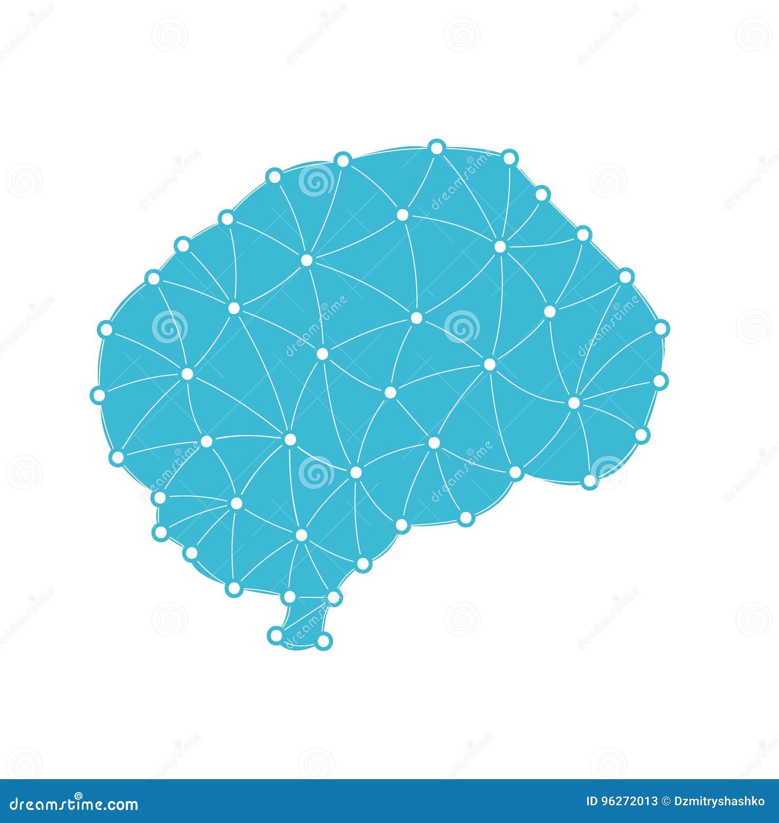 Geometric Human Brain in Triangles Stock Vector - Illustration of ...