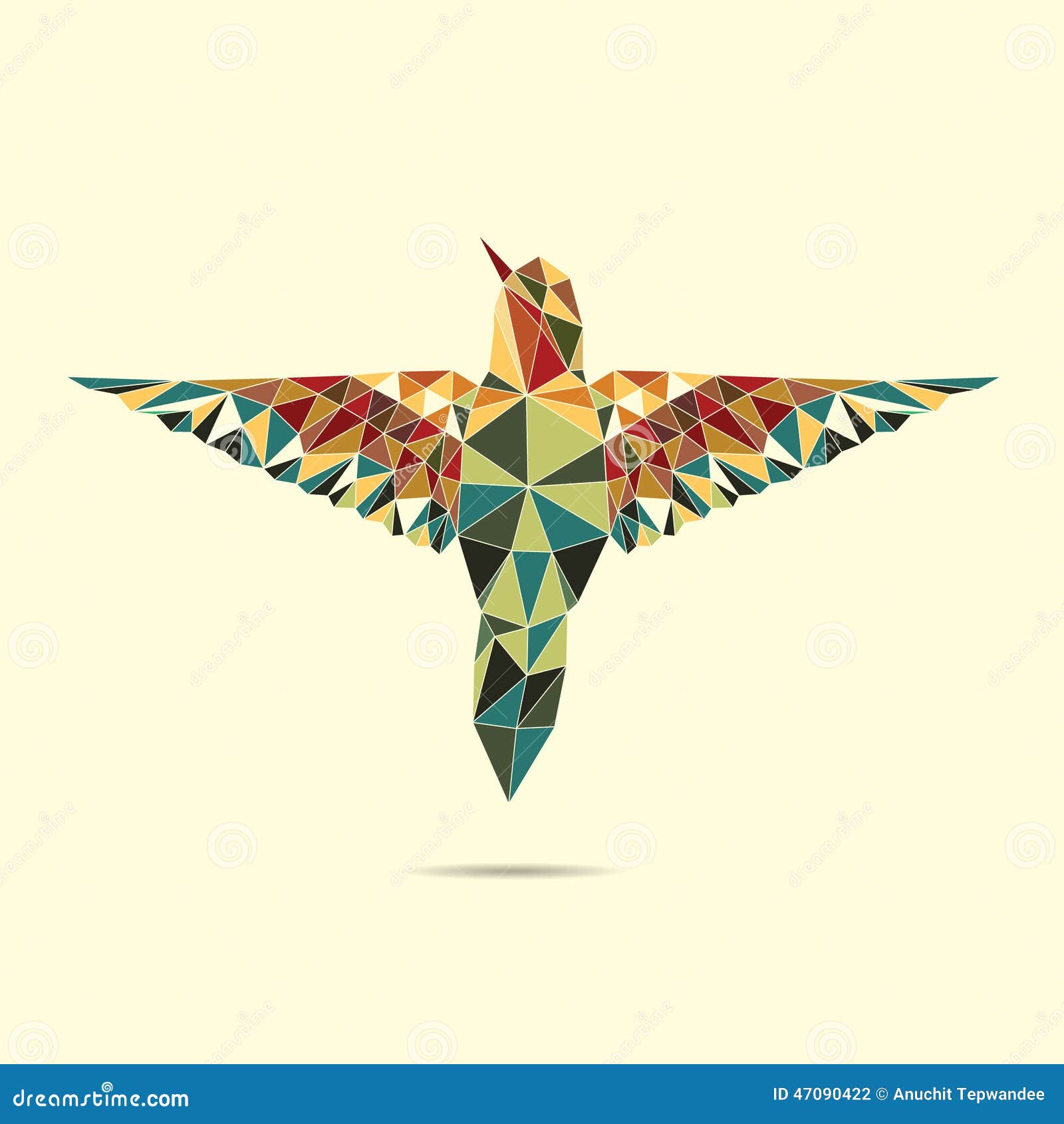 Geometric Hummingbird Abstract Colour Stock Vector - Illustration of ...
