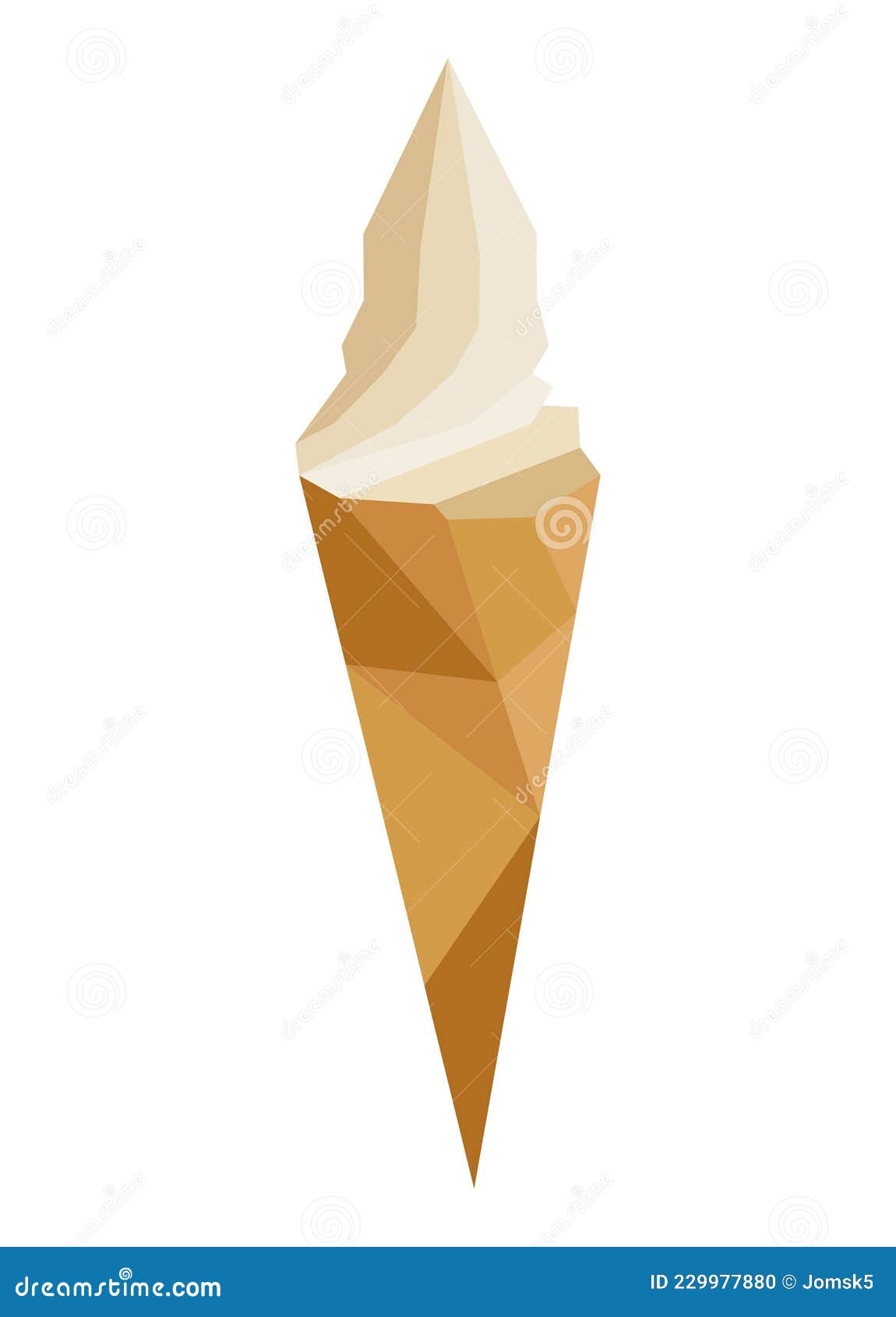 Geometric ice cream cone stock vector. Illustration of cone - 229977880