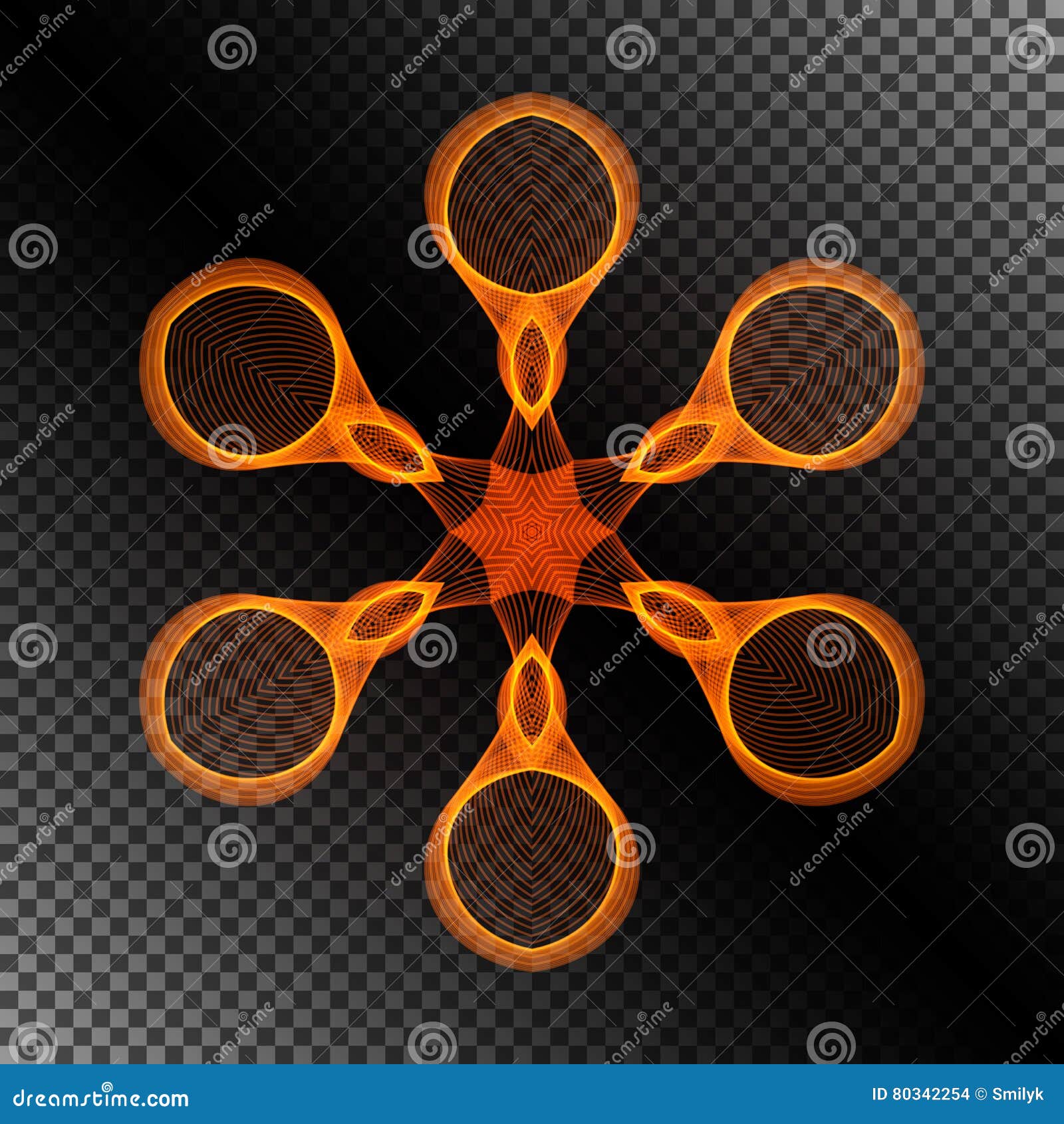 Geometric Icon Fire Hot Snowflake on Transparent Background. Stock ...