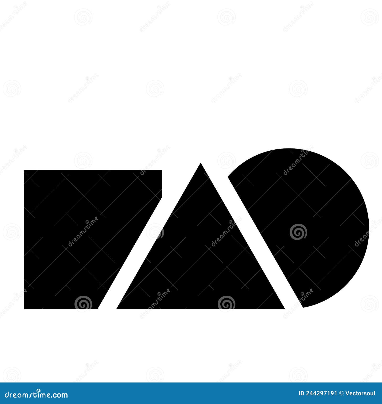 Geometric Icon, Logo Shape with Overlapping Circle, Square and Triangle ...