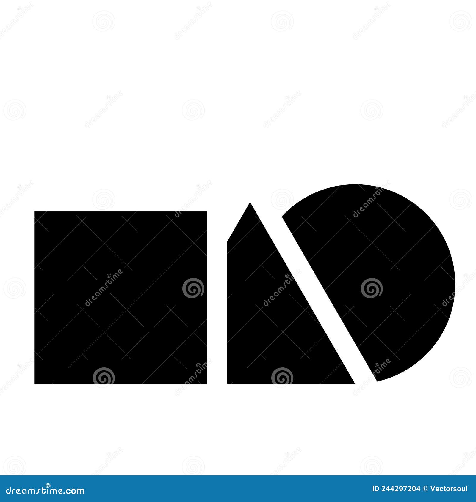 Geometric Icon, Logo Shape with Overlapping Circle, Square and Triangle ...