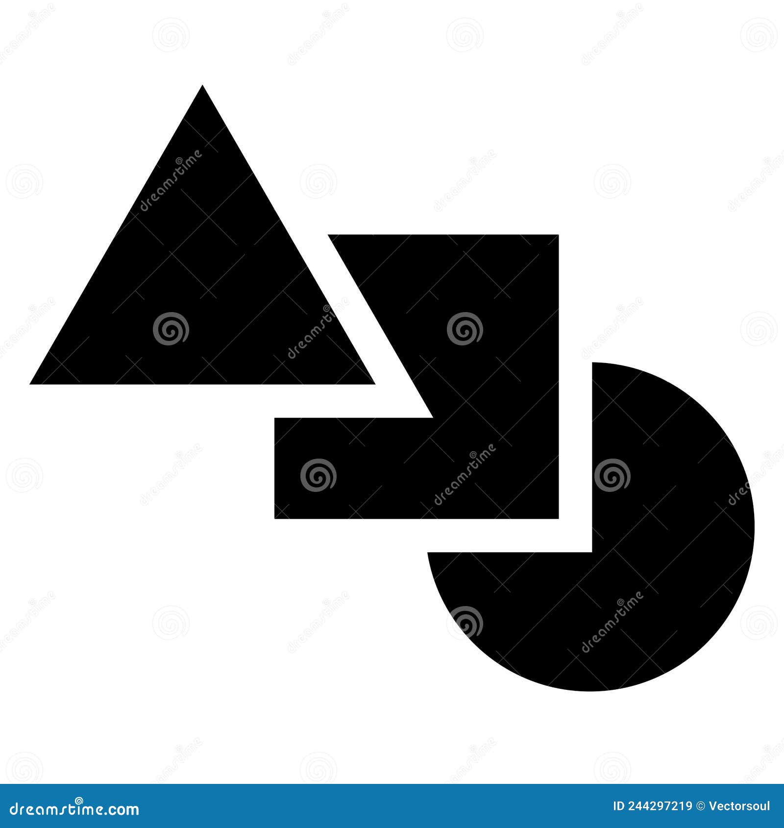 Geometric Icon, Logo Shape with Overlapping Circle, Square and Triangle ...