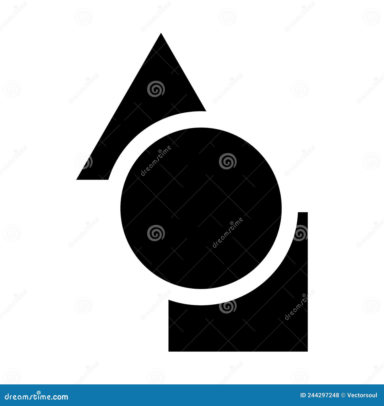 Geometric Icon, Logo Shape with Overlapping Circle, Square and Triangle ...
