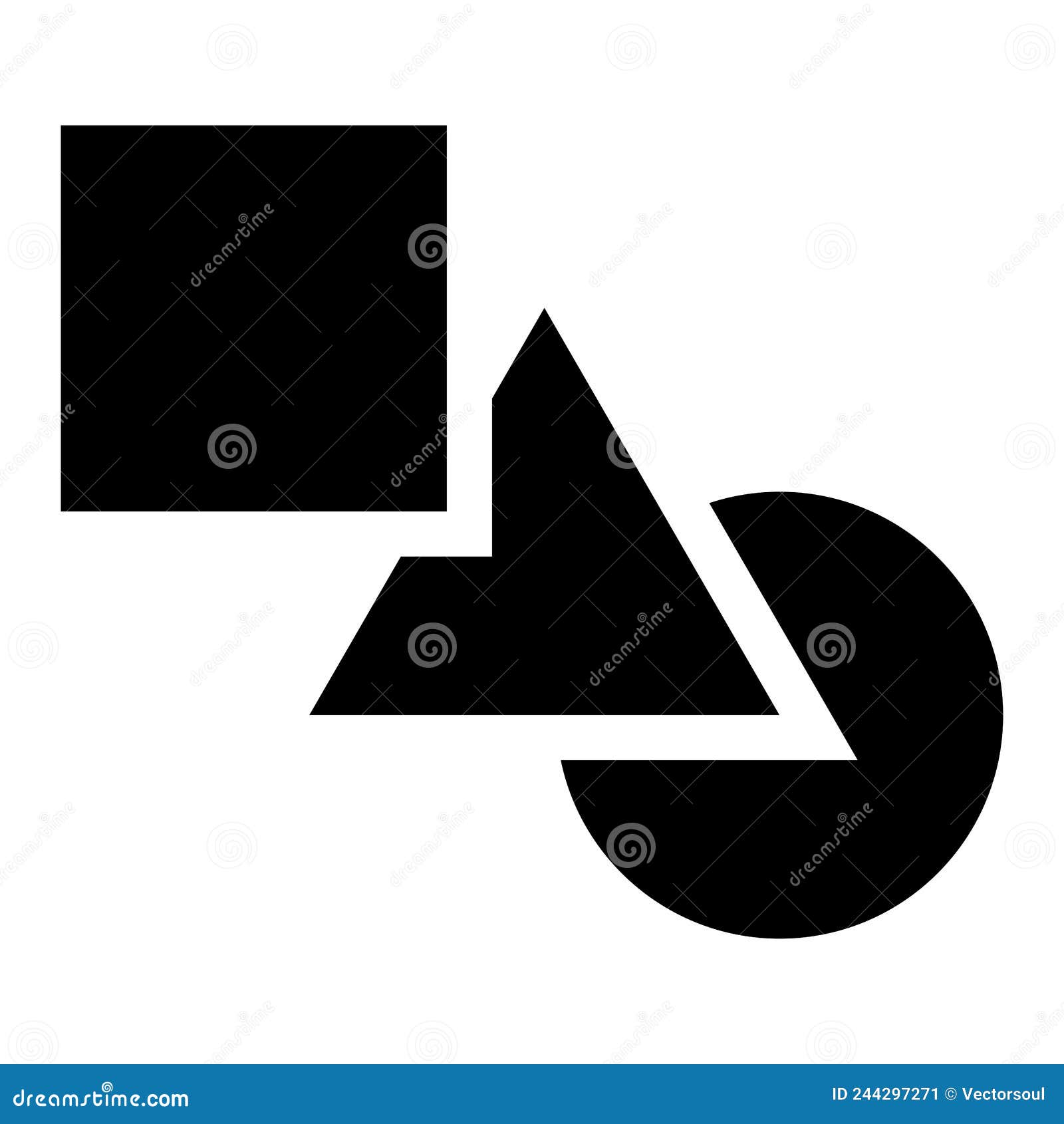 Geometric Icon, Logo Shape with Overlapping Circle, Square and Triangle ...