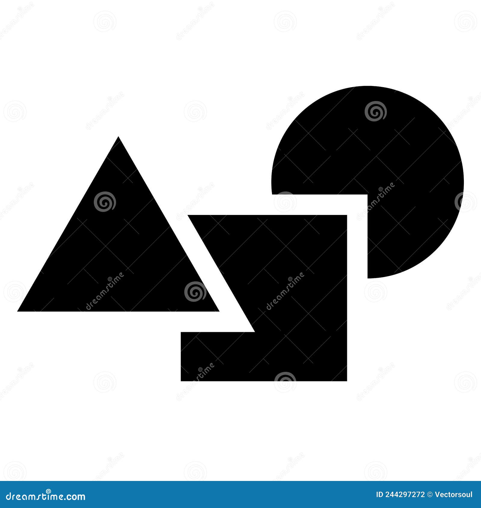 Geometric Icon, Logo Shape with Overlapping Circle, Square and Triangle ...