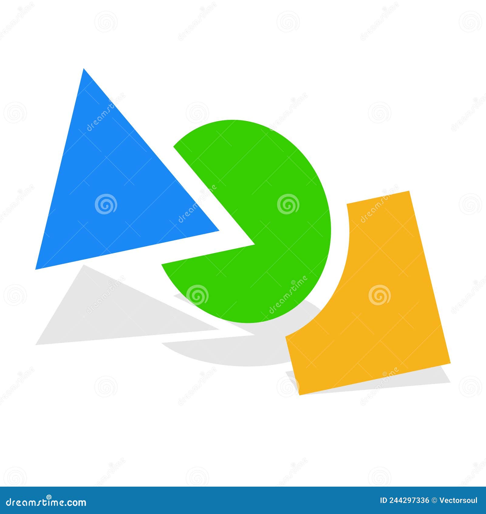 Geometric Icon, Logo Shape with Overlapping Circle, Square and Triangle ...