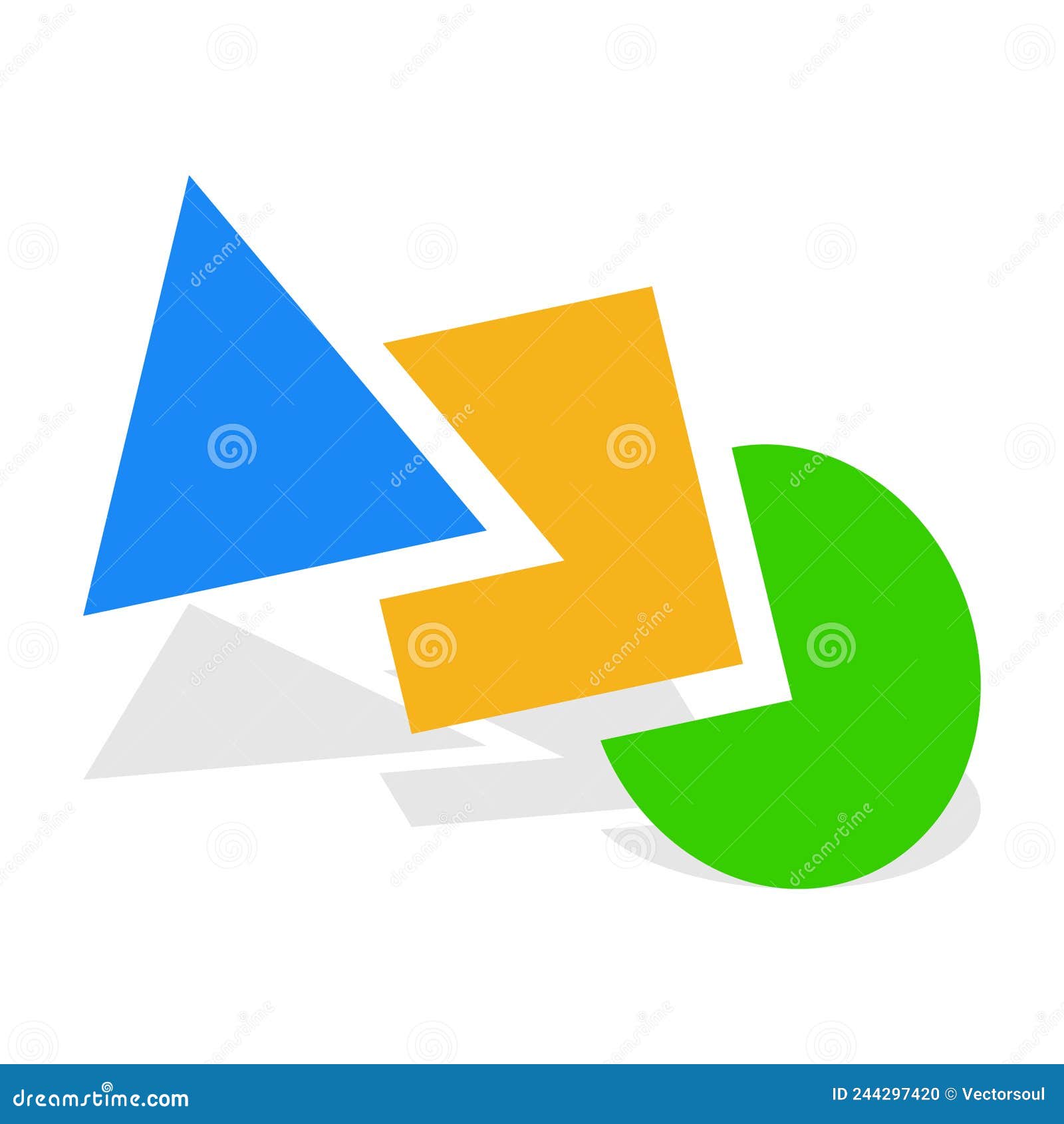 Geometric Icon, Logo Shape with Overlapping Circle, Square and Triangle ...