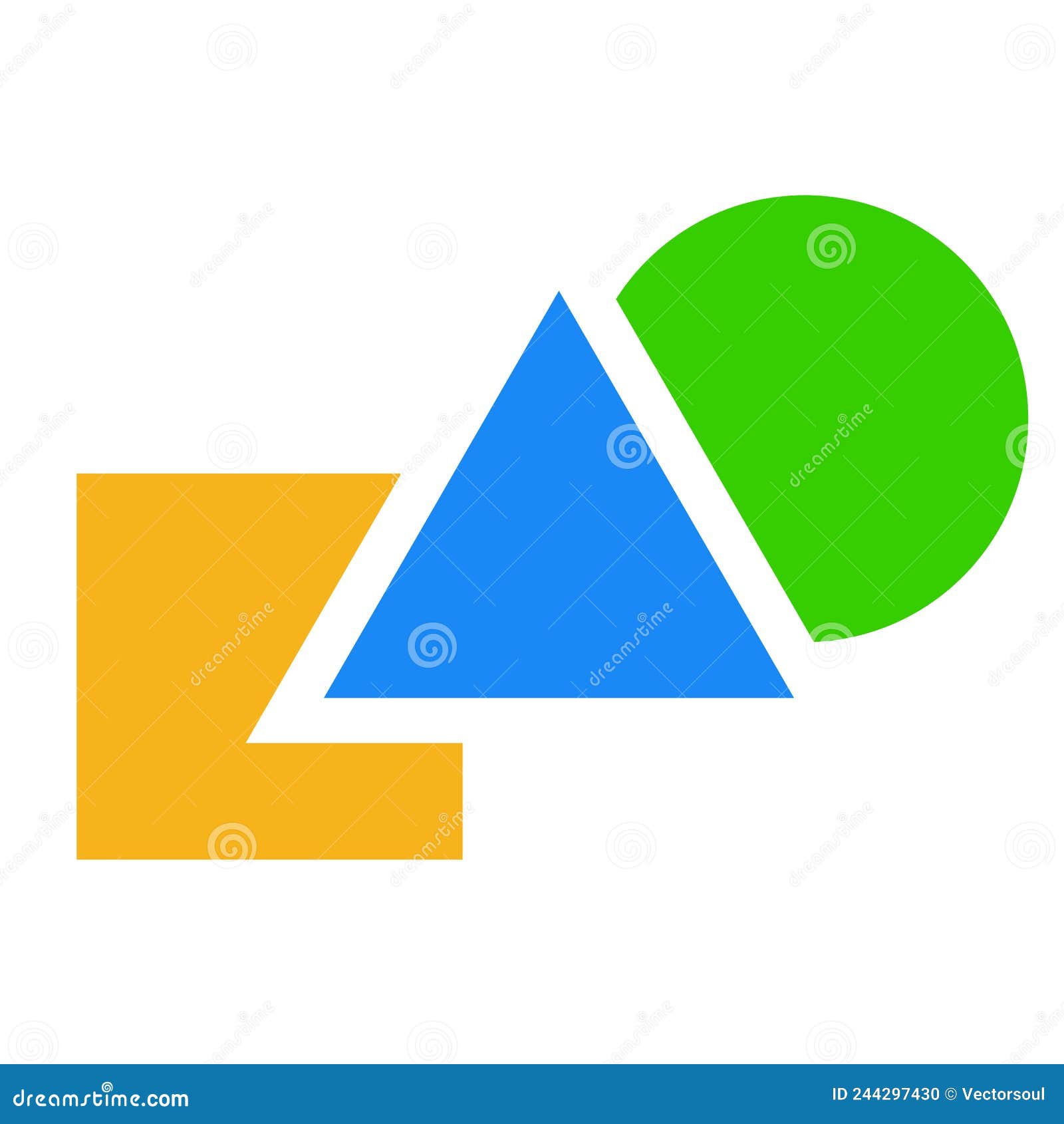 Geometric Icon, Logo Shape with Overlapping Circle, Square and Triangle ...