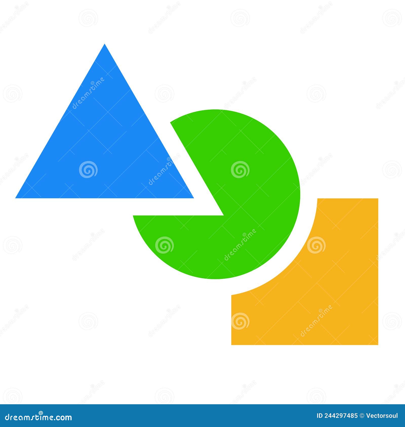 Geometric Icon, Logo Shape with Overlapping Circle, Square and Triangle ...