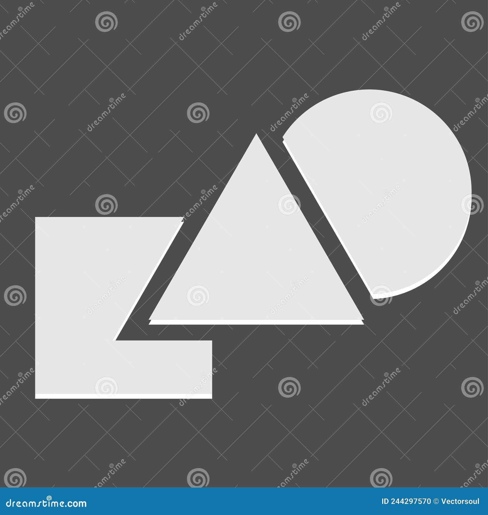 Geometric Icon, Logo Shape with Overlapping Circle, Square and Triangle ...
